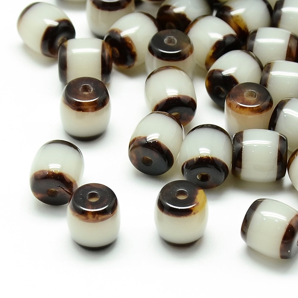 500 pc Resin Beads Imitation Bodhi Column Coconut Brown 9~10x9.5~10mm ...