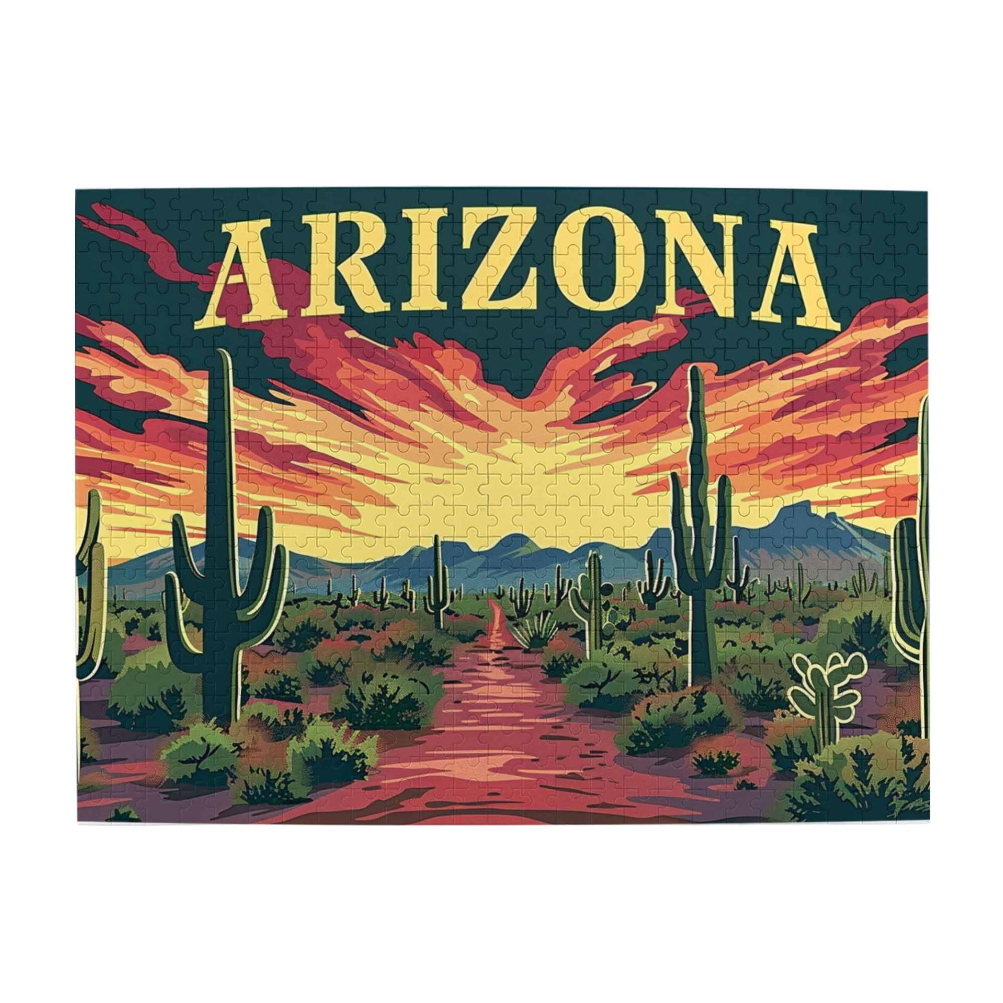 500 pcs 500 Pieces Wooden Puzzles Arizona Slogan Desert Cactus,Unique ...