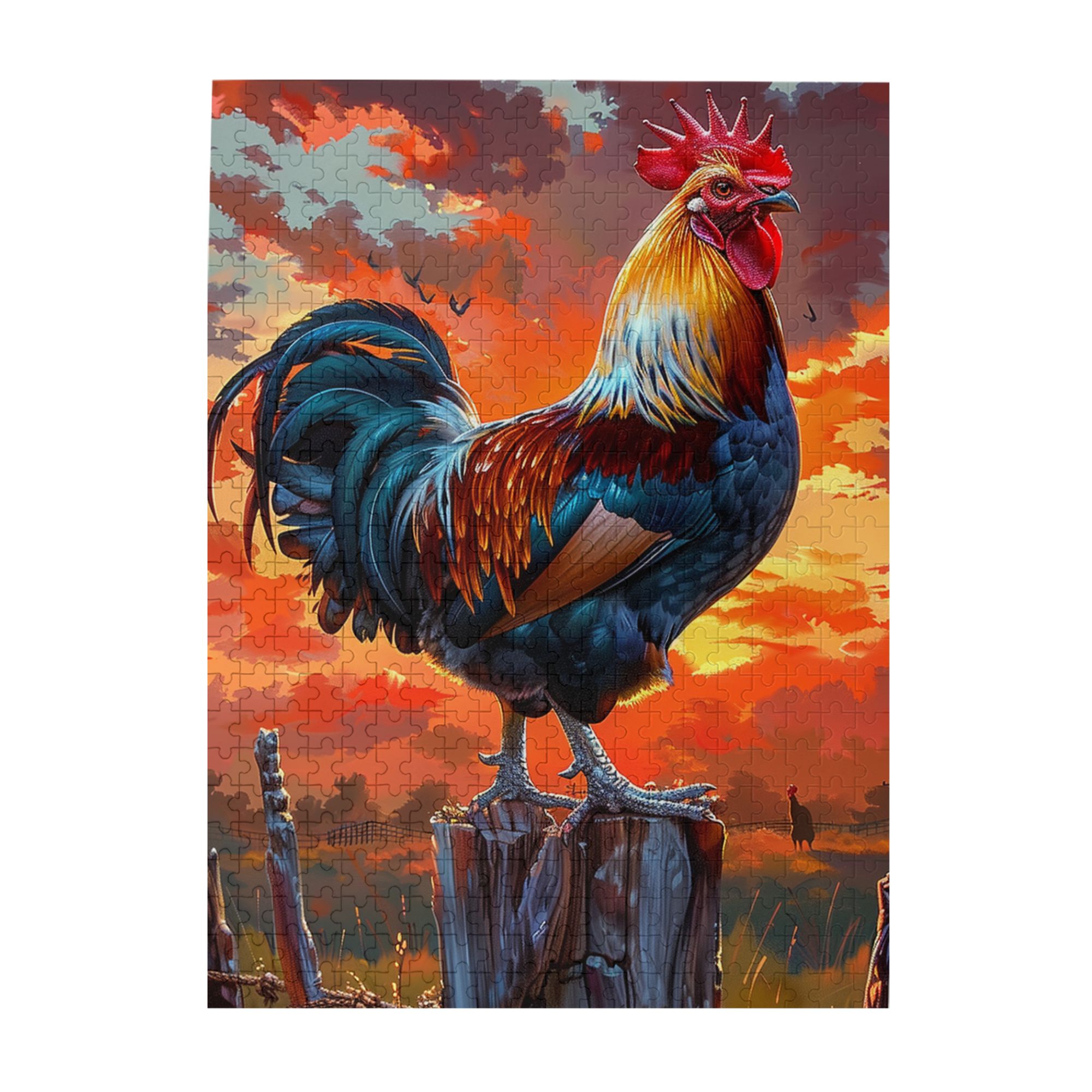 500 pcs 500 piece puzzle for adults rooster on fence,High difficulty ...