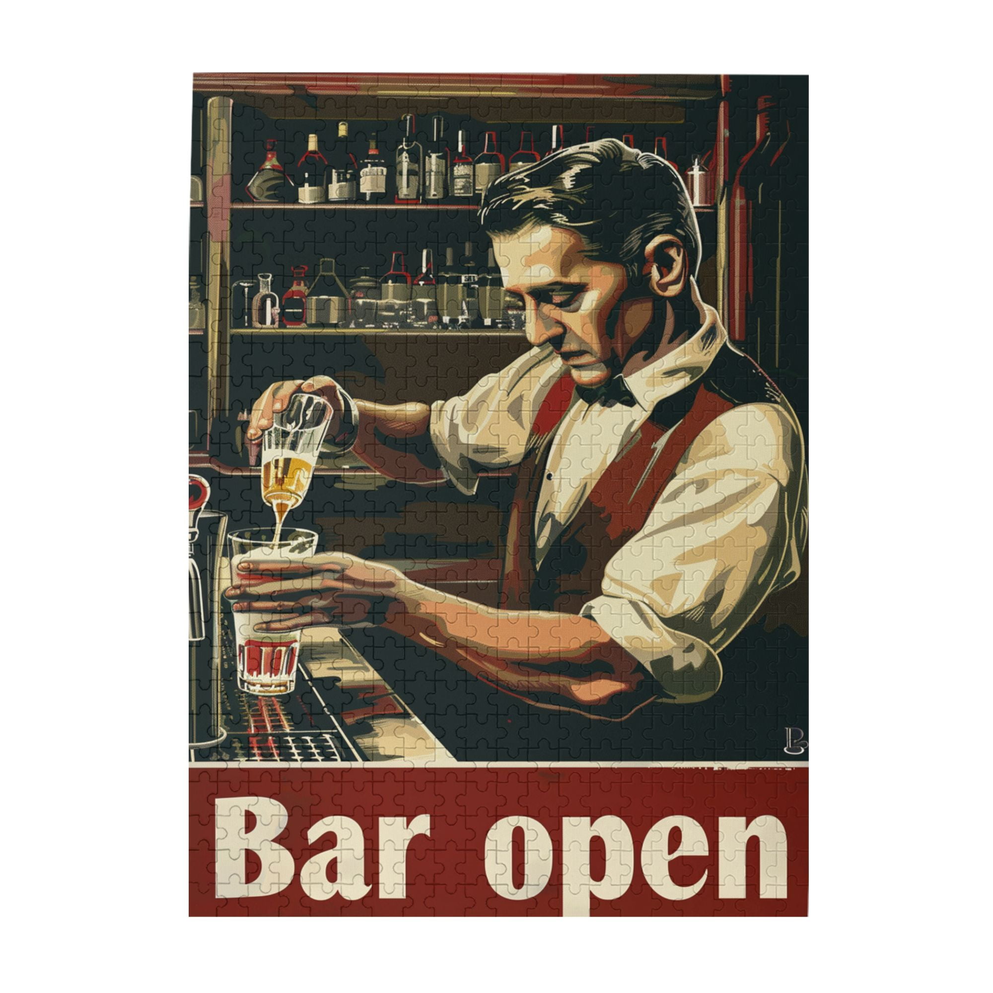 500 pcs Bartender ‘bar Open’ Slogan Jigsaw Puzzles 500 Pieces ...