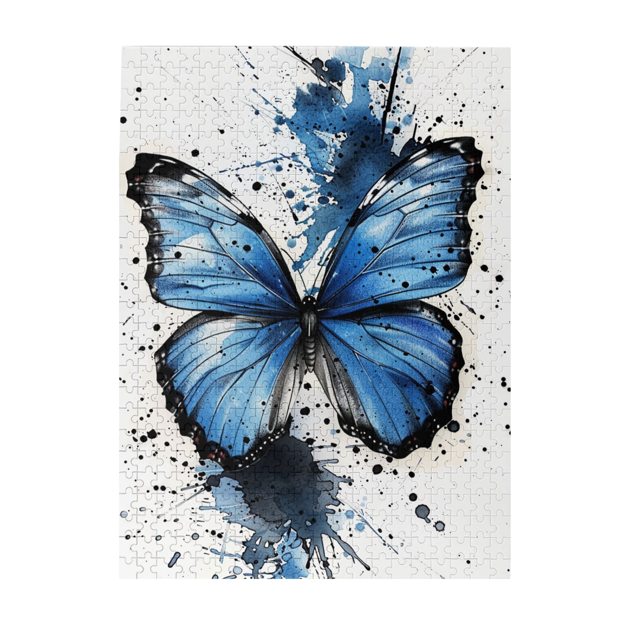 500 pcs Blue Butterfly 500 Piece Wooden Puzzles,Unique Artwork for ...