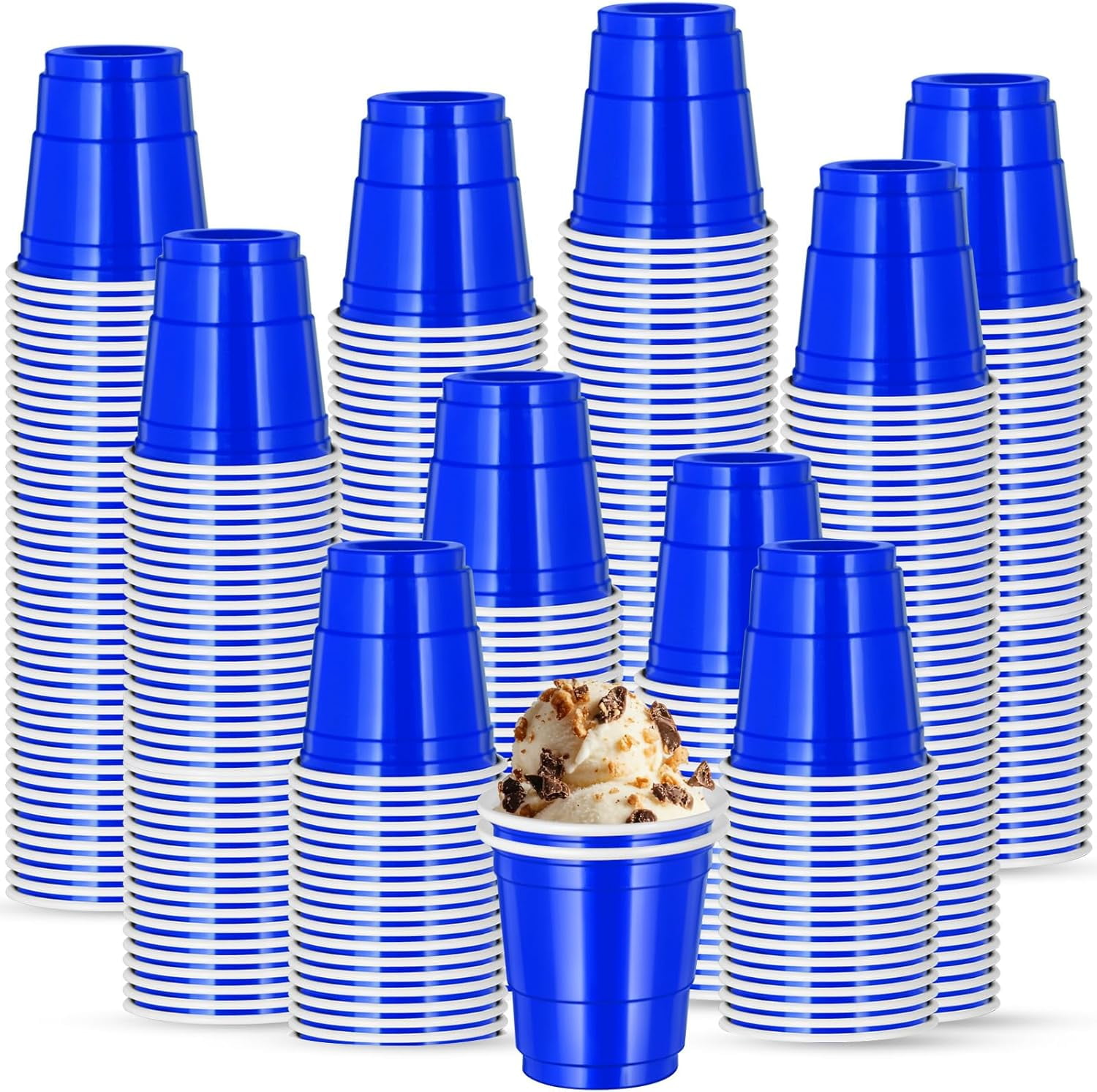 500 pcs Blue Disposable Plastic Shot Glasses 2 oz Party Cups for Gender ...
