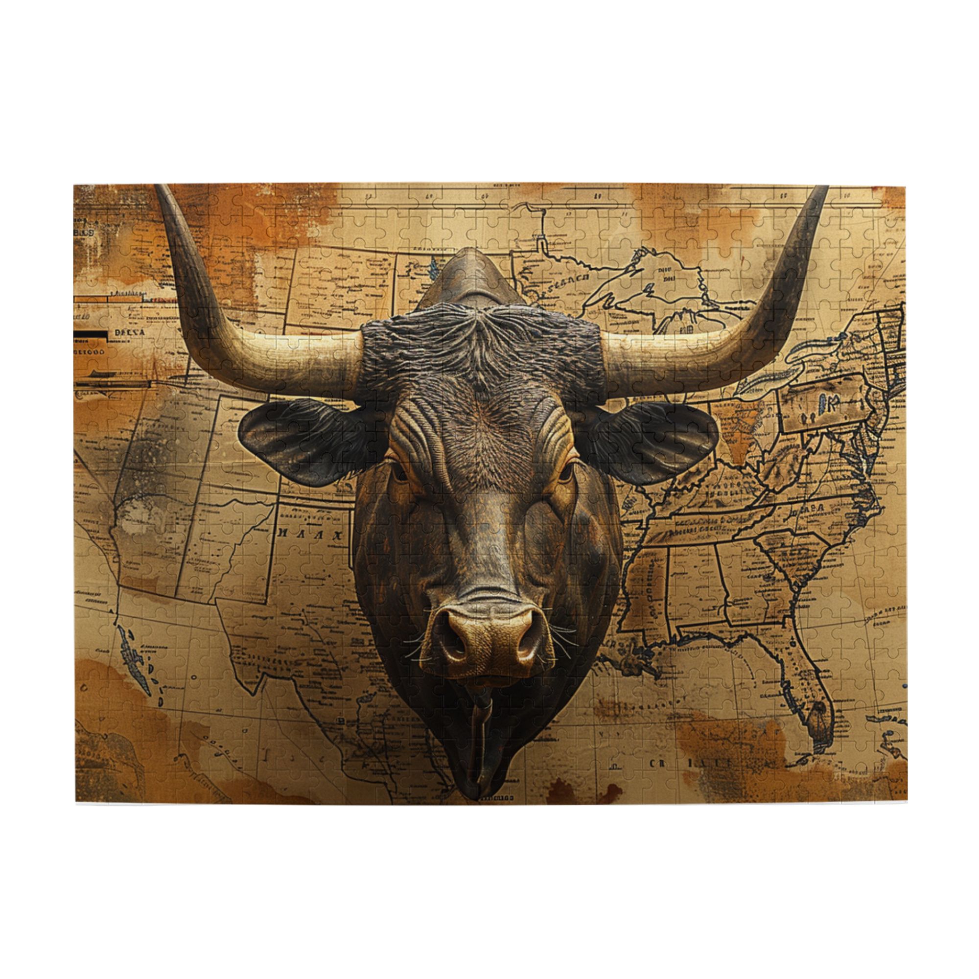 500 pcs Bull Head & American Map puzzles for adults 500 pieces,Unique ...