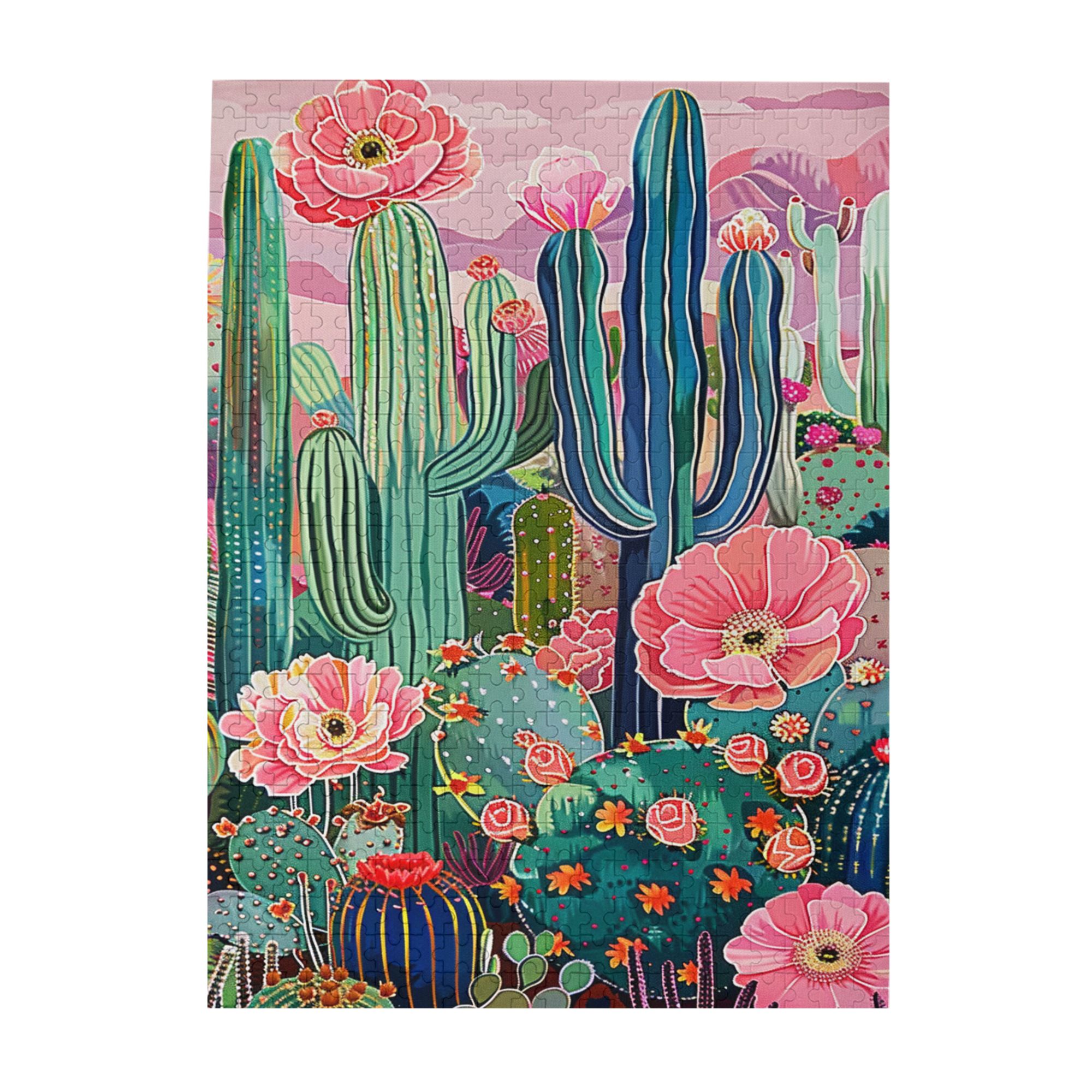 500 pcs Cactus Garden Wooden Puzzles 500 Piece,Unique Artwork For ...