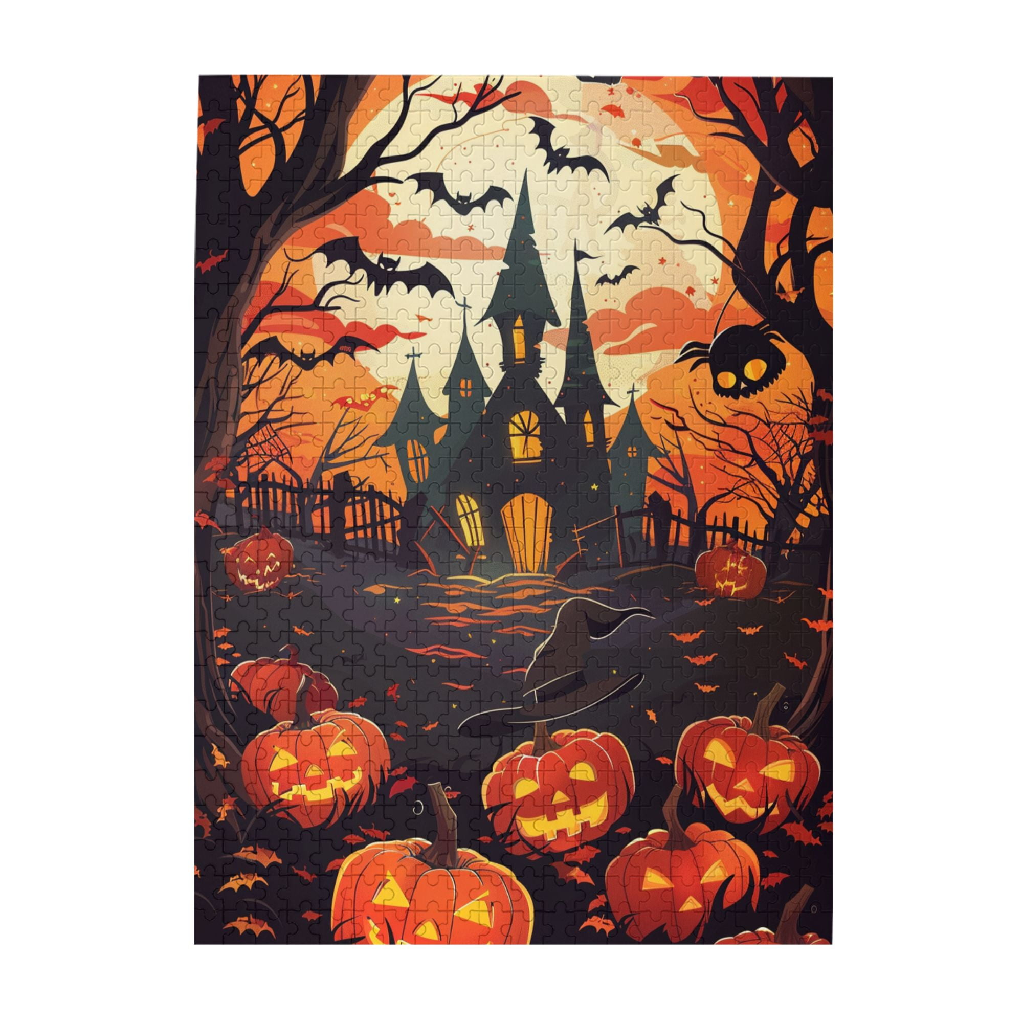 500 pcs Castle & Red pumpkin lantern Wooden puzzles for adults 500 ...
