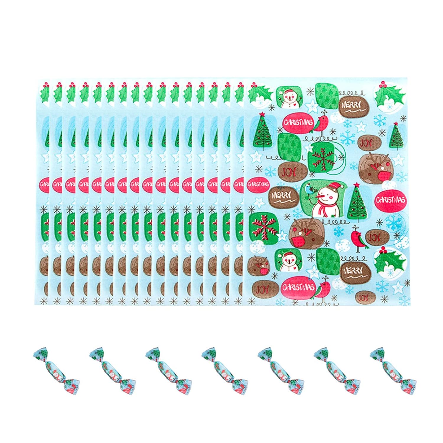 500 pcs Christmas Nougat Candy Wrappers DIY Homemade Baking Caramels ...