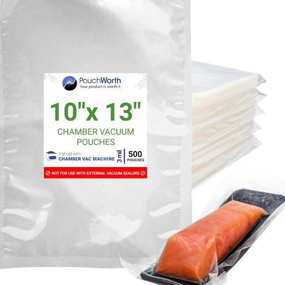 500 pcs Clear 10" x 13", 3 mil Chamber Machine Pouches, Pre-Cut Chamber ...
