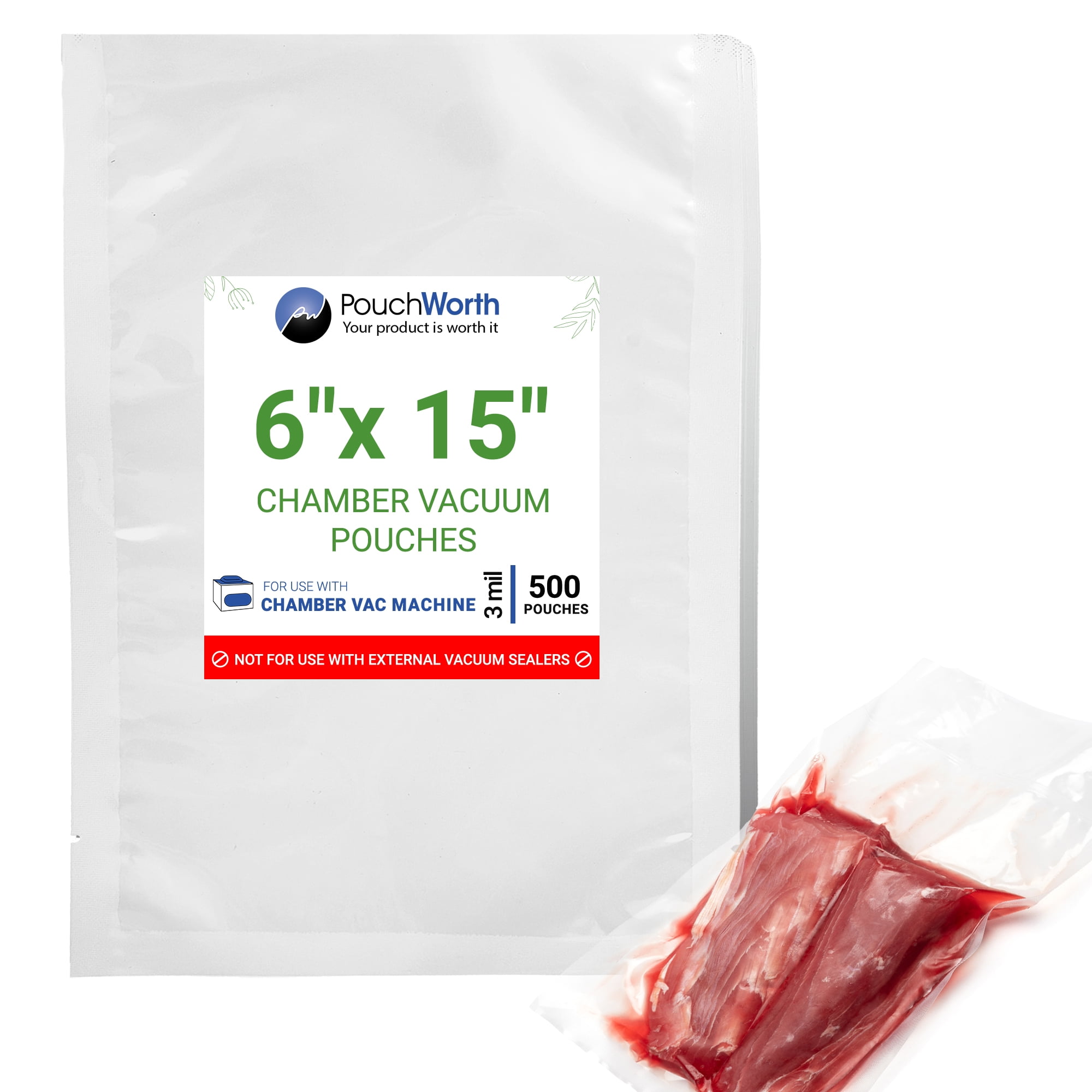 500 pcs Clear 6" x 15", 3 mil Vacuum Chamber Bags - Walmart.com