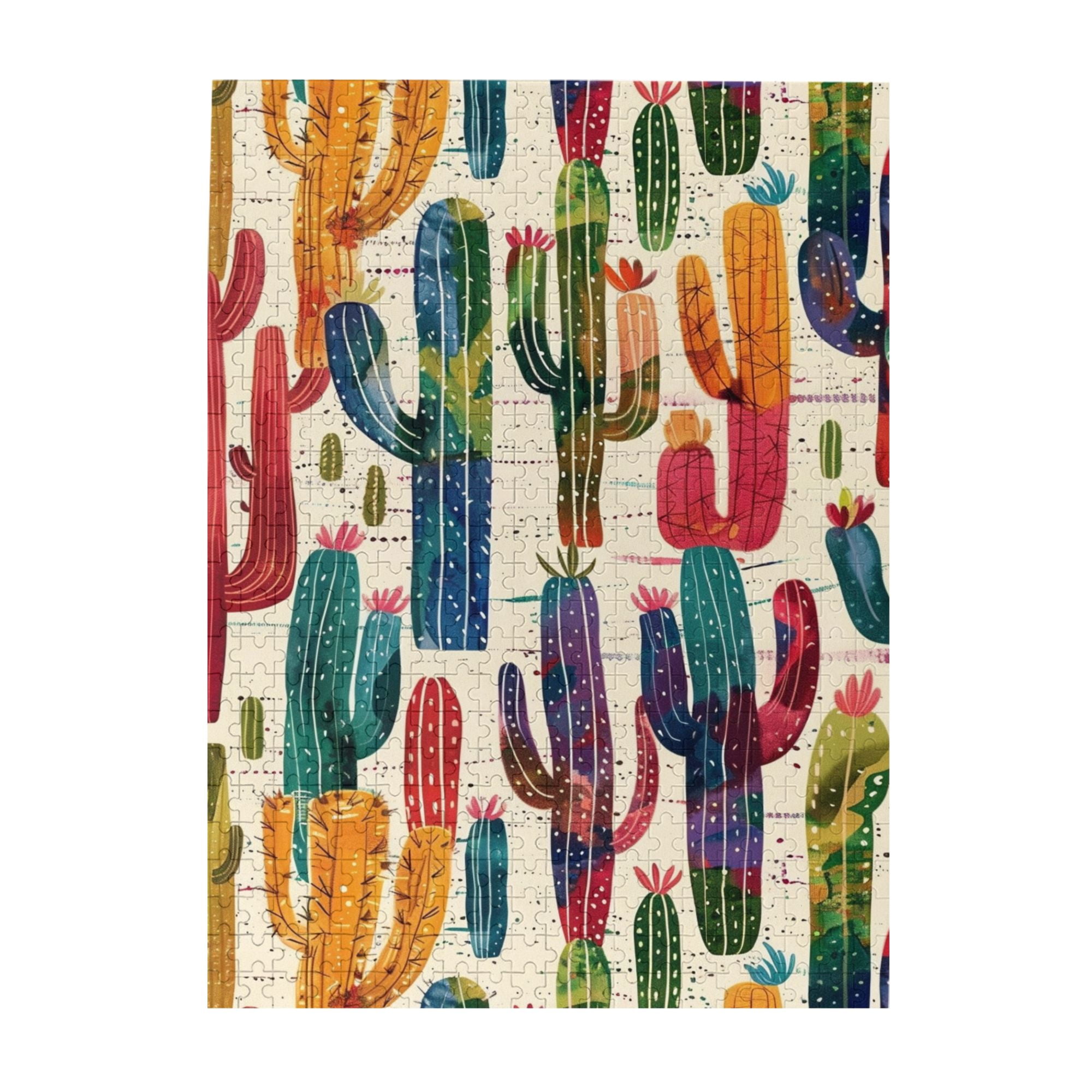 500 pcs Colorful Cactus Wooden Puzzles 500 Piece,Unique and Beautiful ...
