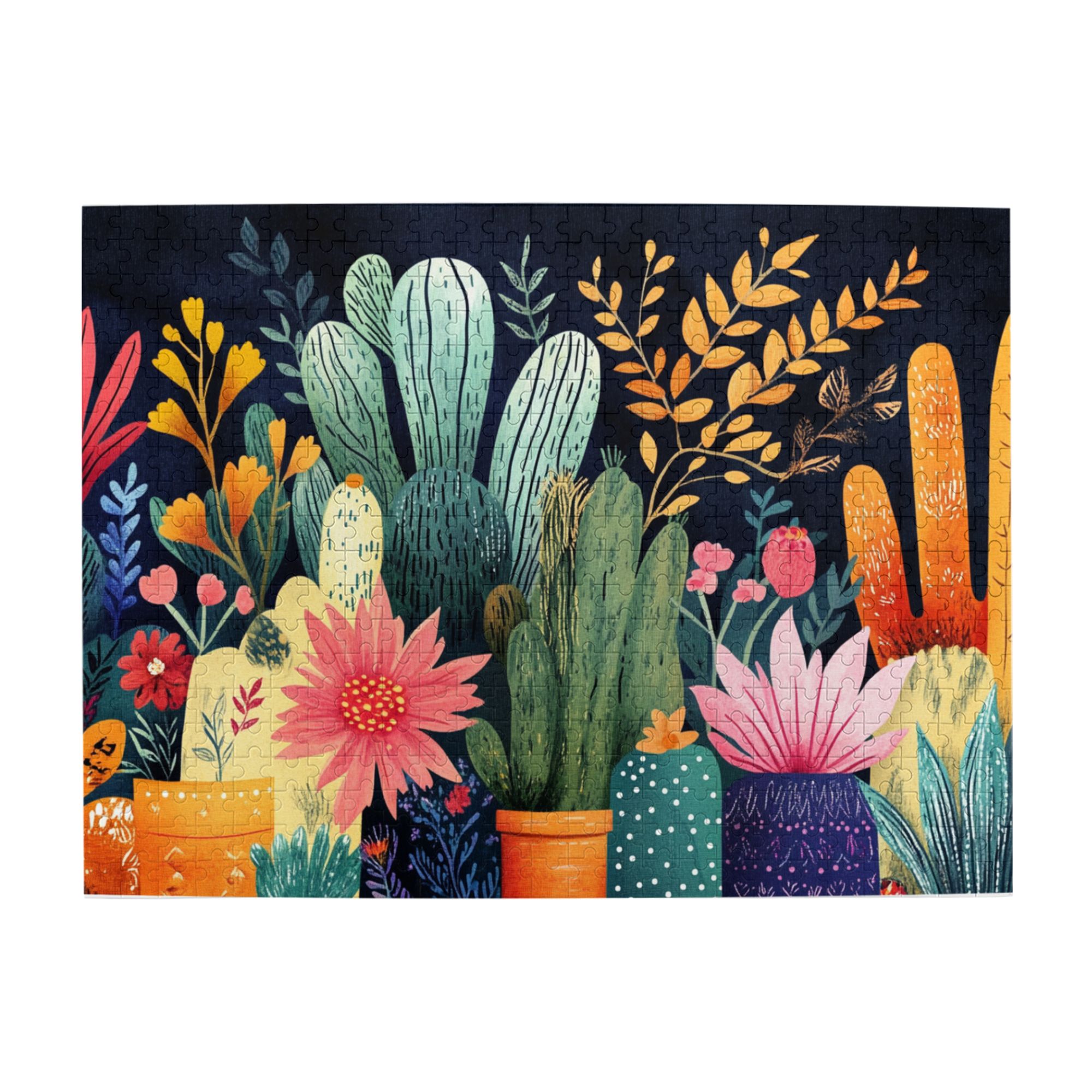 500 pcs Colorful Potted Cactus 500 piece puzzle for adults,Challenging ...
