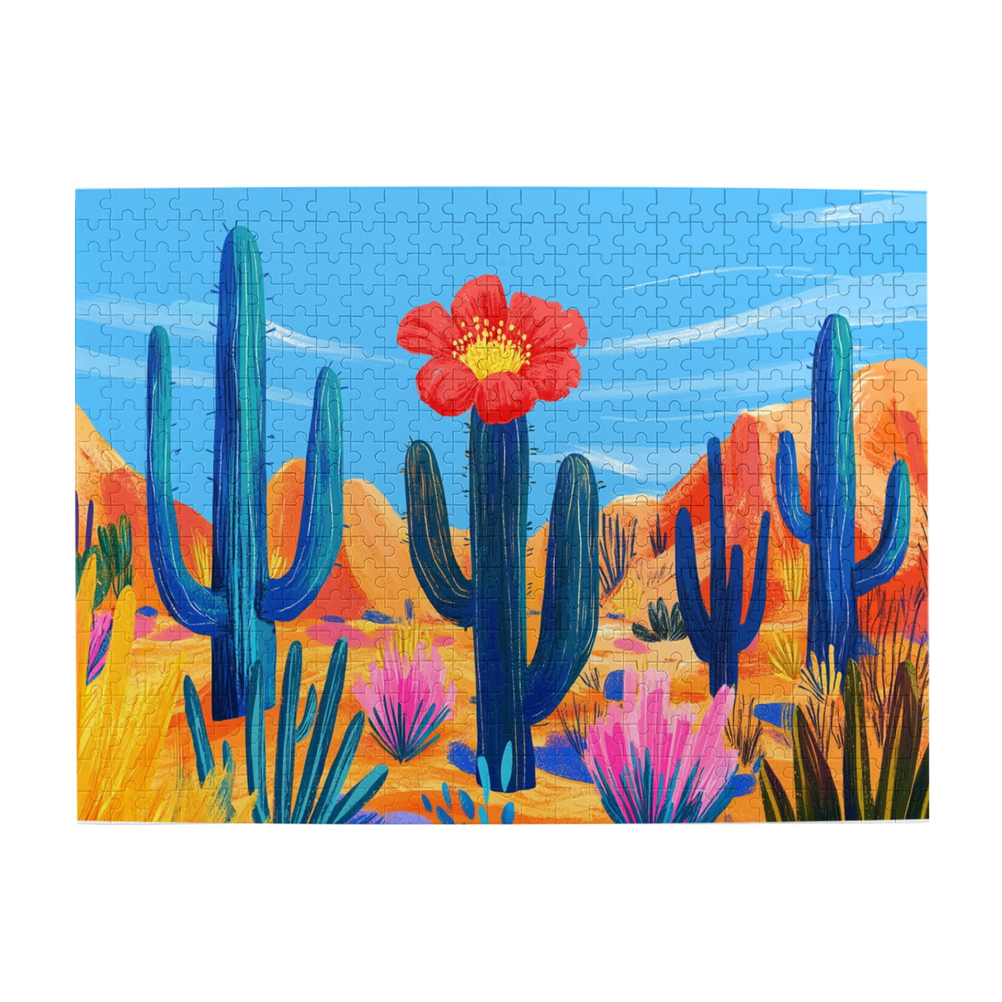 500 pcs Desert Cactus Wooden Puzzles 500 Piece,Vibrant Colors ...