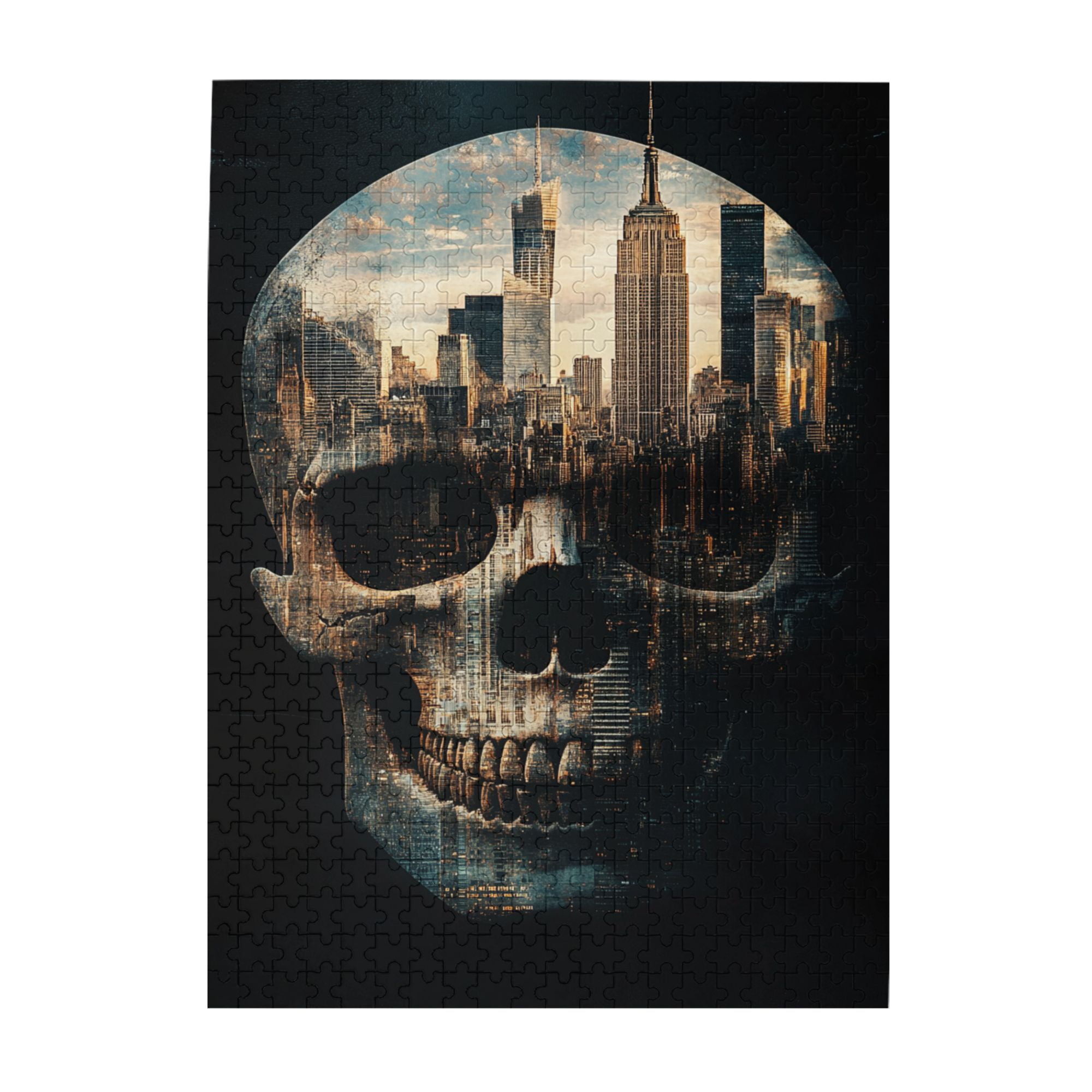500 pcs Double Exposure Skull & City 500 Piece Wooden Puzzles,Wonderful ...