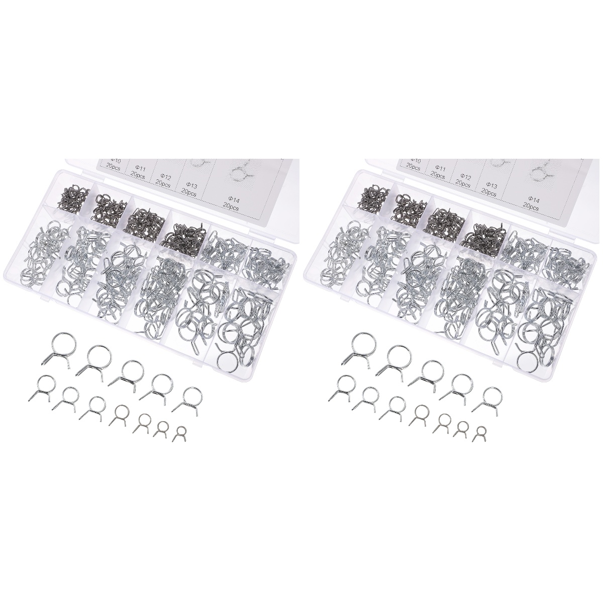 500 pcs Double Wire Fuel Hose Spring Clips Clamps Clips Fasteners ...