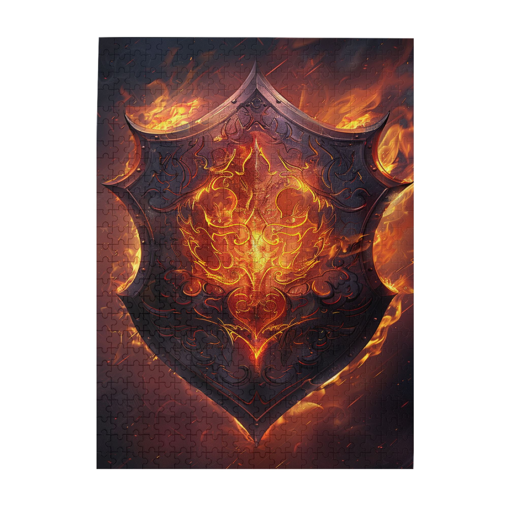 500 pcs Flame Badge Wooden Puzzles 500 Piece,Fun Artwork For Adults ...