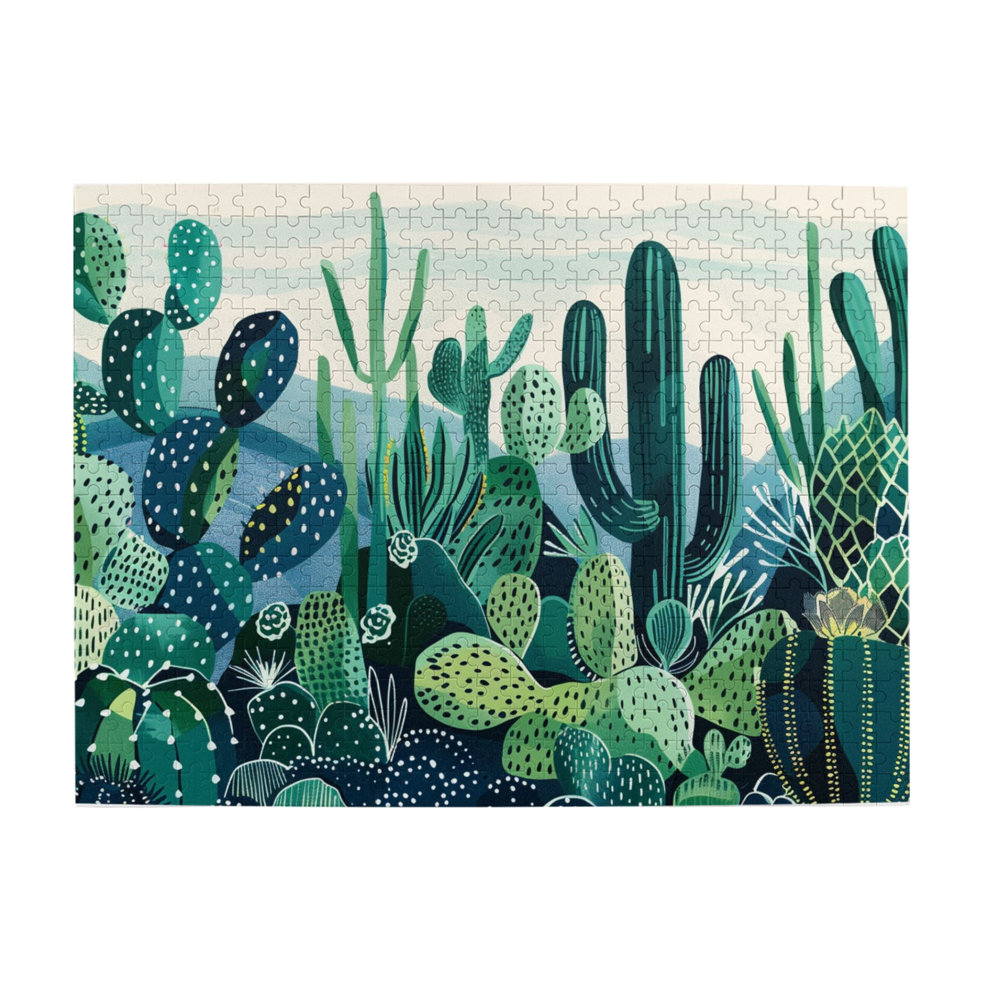 500 pcs Green cactus 500 piece puzzle for adults,Funny Plant Wooden ...