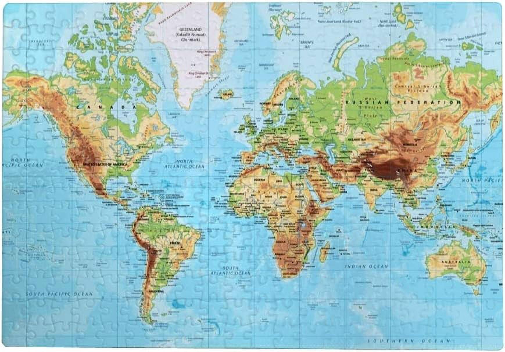 500 pcs Jigsaw Puzzles World Map Fun and Challenging Activity for ...