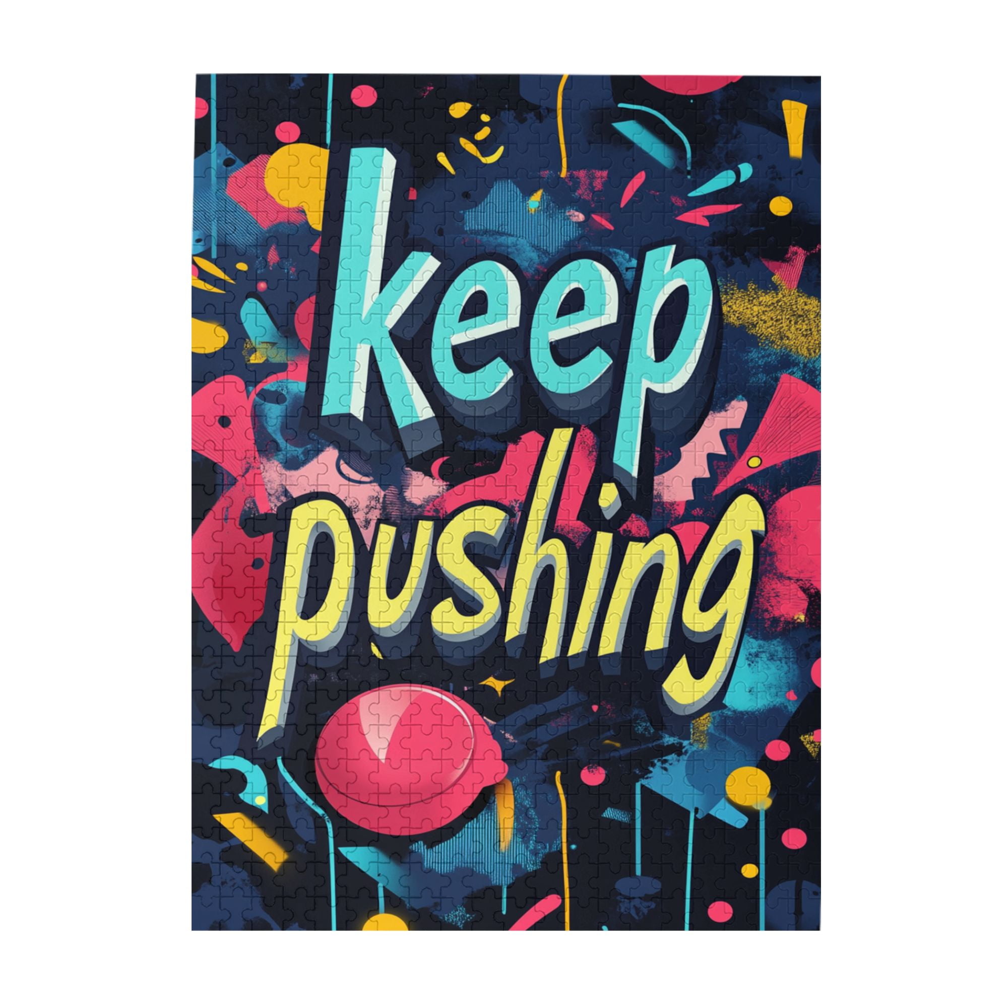 500 pcs Keep Pushing Slogan Graffiti 500 Piece Wooden Puzzles,Stress ...