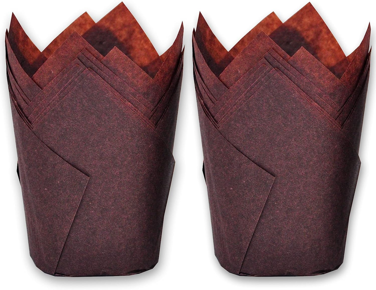 500 pcs Large size Brown Tulip Baking Cups 2-1/4"(Base diameter) x 4 ...