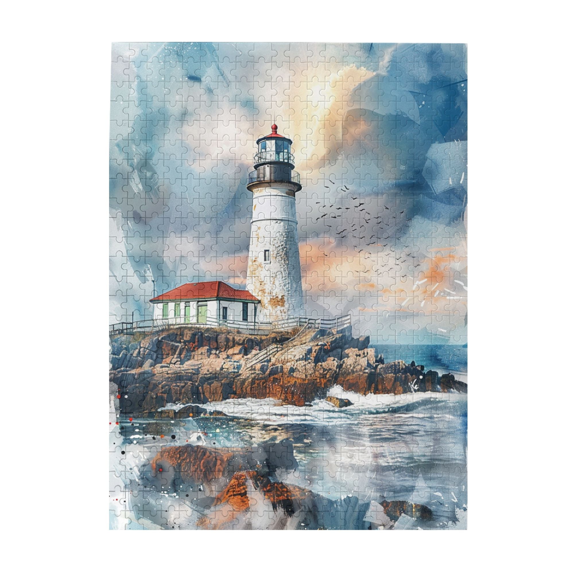500 pcs Lighthouse & Sun puzzles for adults 500 pieces,Stress relieving ...
