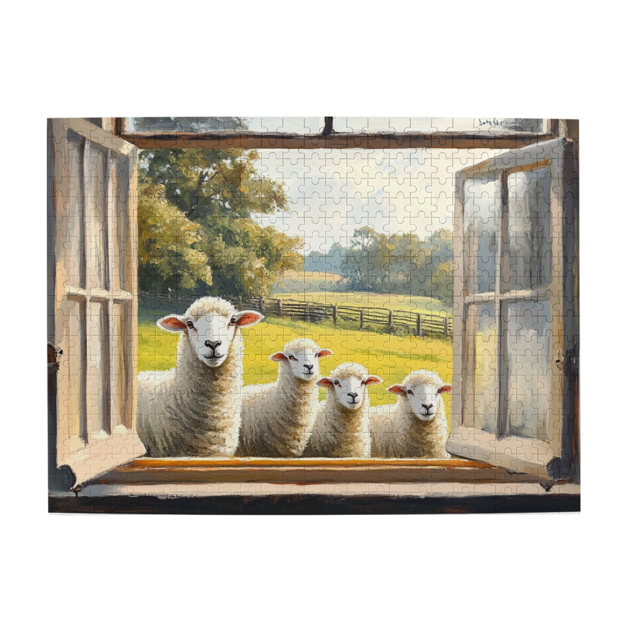 500 pcs Little lamb outside the window jigsaw puzzles 500 pieces,Unique ...