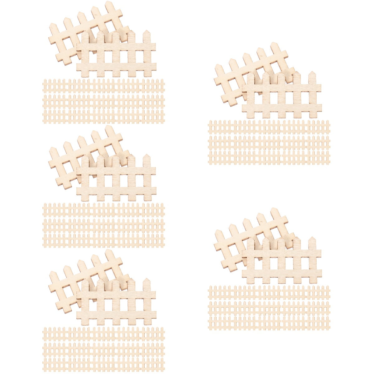500 pcs Mini Fence Miniature Wooden Fence Mini Picket Fence Garden Mini ...