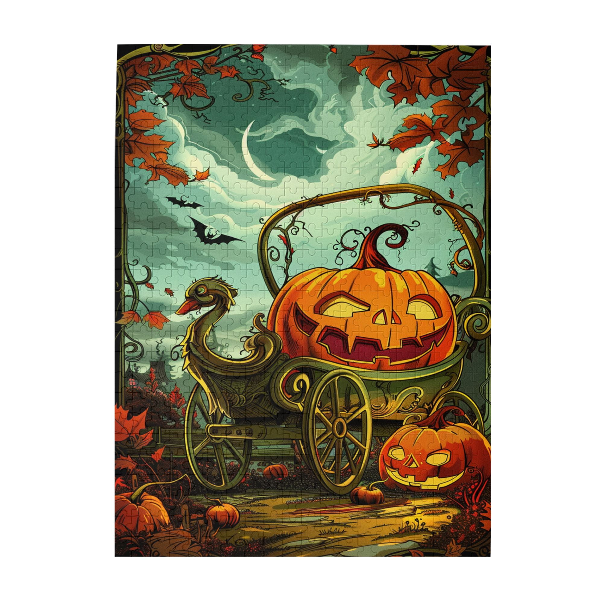 500 pcs 500 Piece Funny Puzzles Pumpkin Lantern Night,Unique And ...