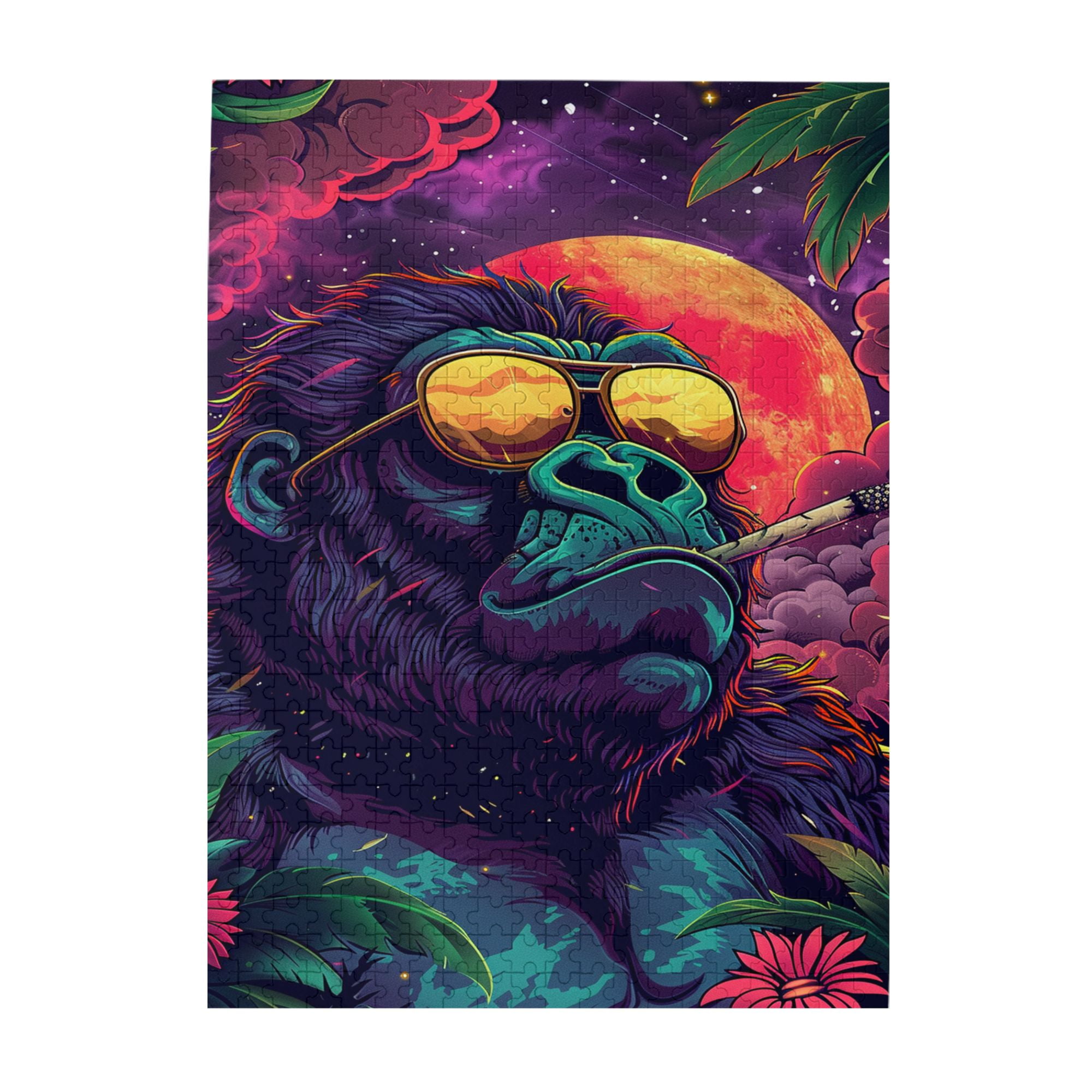 500 pcs 500 Piece Vibrant Jigsaw Puzzle Smoking Chimpanzees,Creative ...