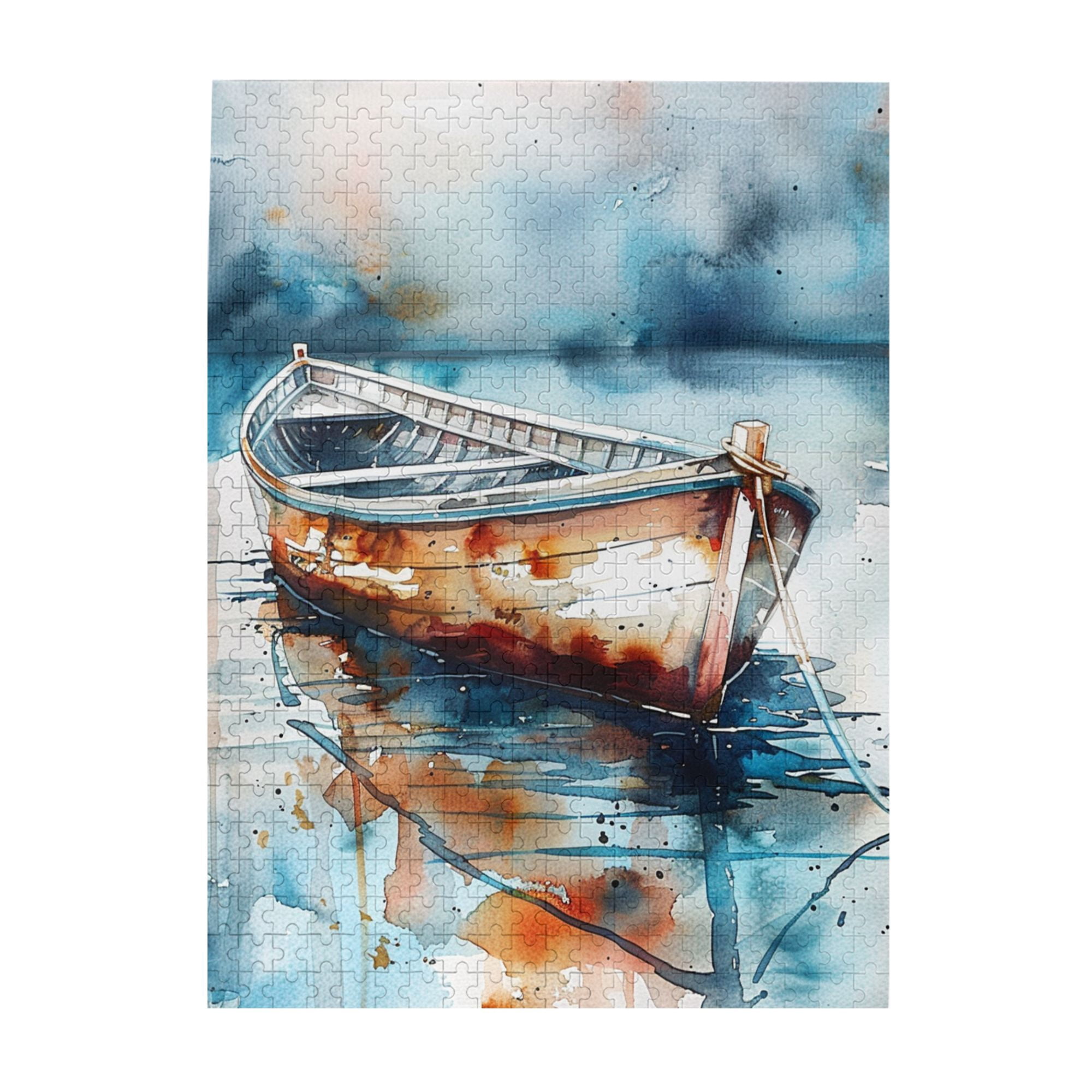 500 pcs 500 Piece Vibrant Wooden Jigsaw Puzzle Watercolor boat,Unique ...