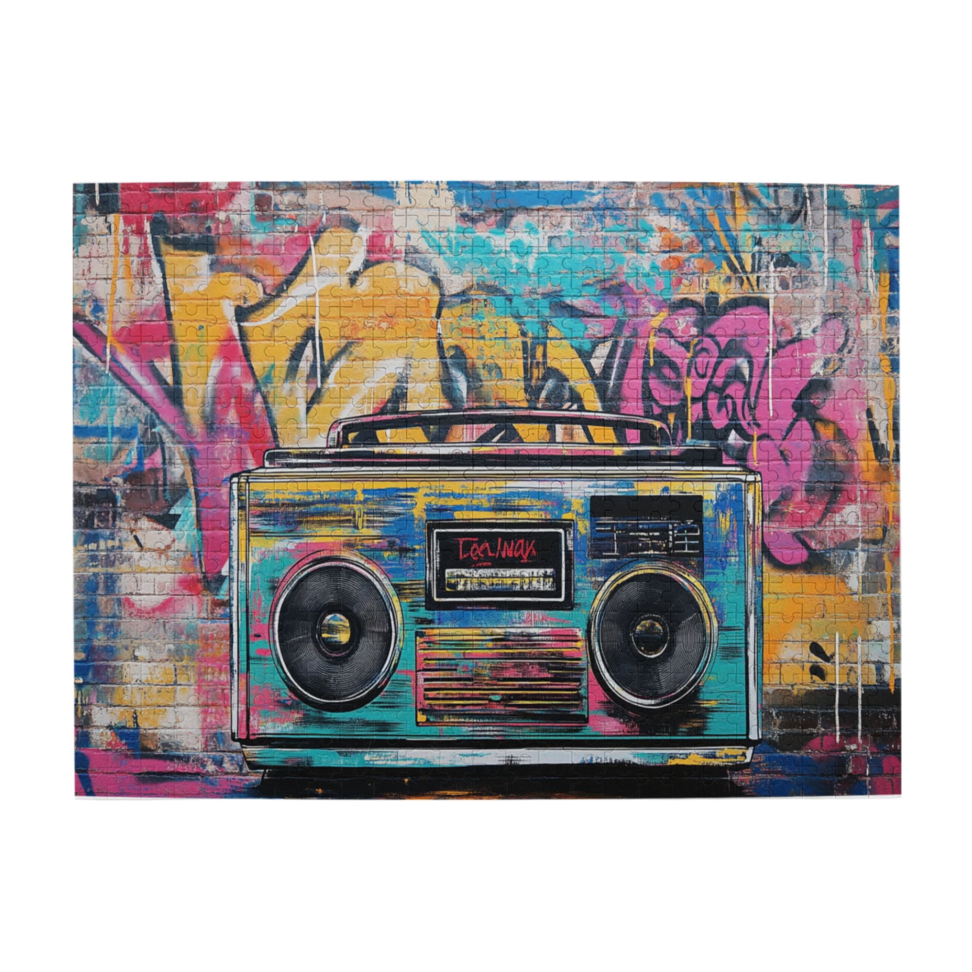 500 pcs 500 Piece Wooden Puzzles Colorful Graffiti Radio,Vibrant Design ...