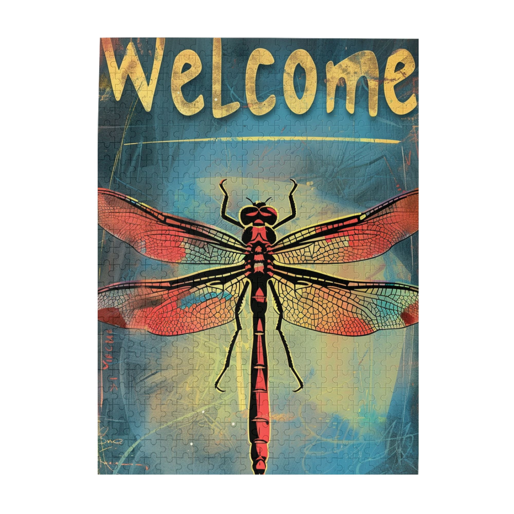 500 pcs 500 Piece Wooden Puzzles dragonflies Welcome Slogan,Challenging ...