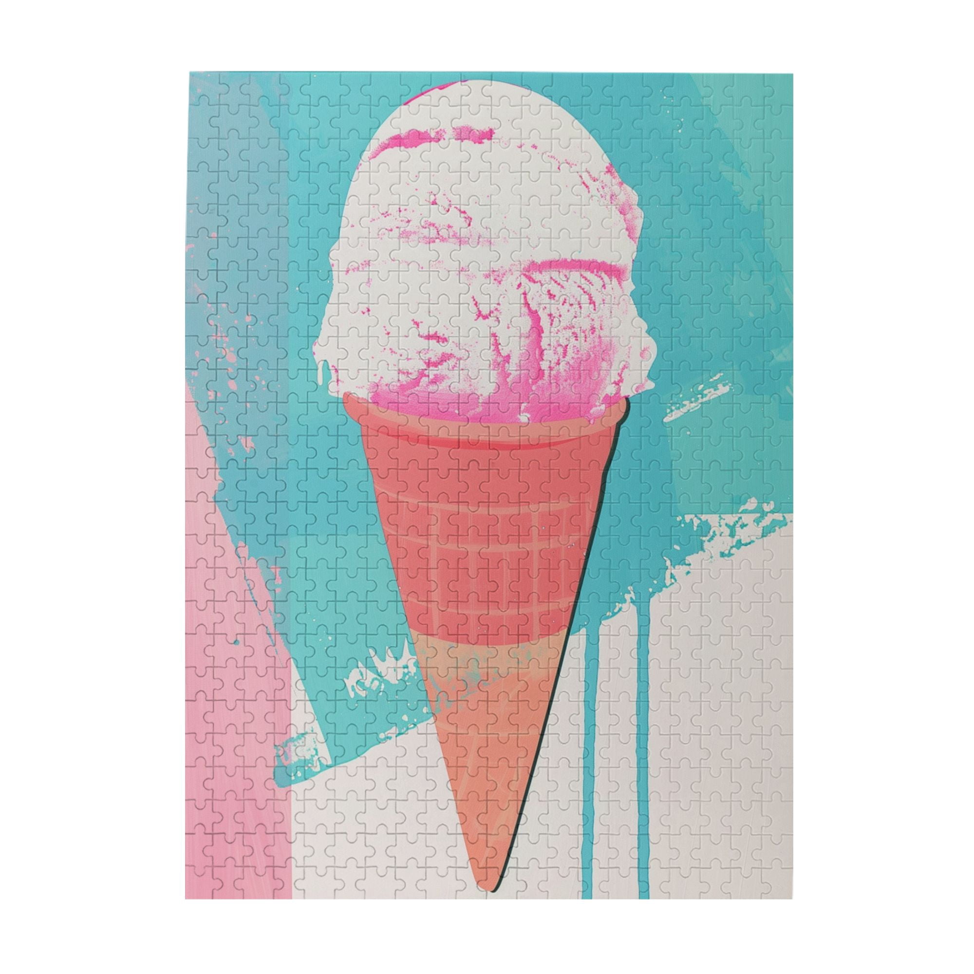 500 pcs Pink Ice cream cone Wooden Puzzles 500 Piece,Challenging Brain ...