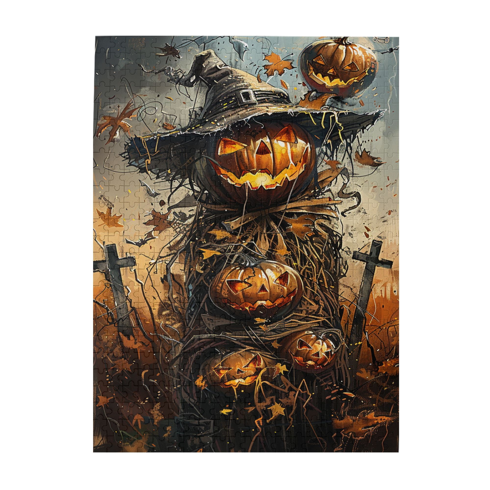 500 pcs Pumpkin Scarecrow 500 Piece Wooden Puzzles,Unique Artwork For ...