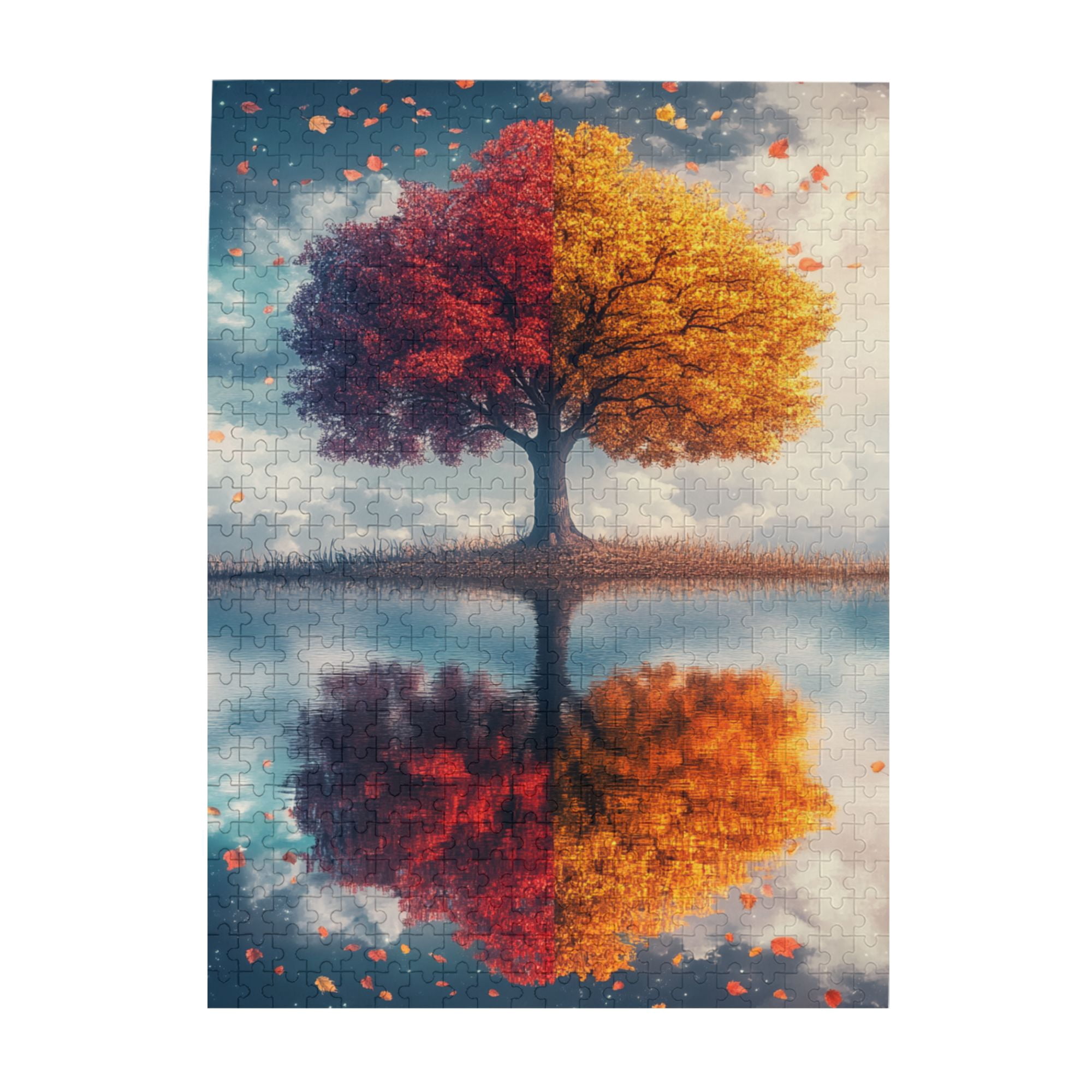 500 pcs The Reflection of Trees 500 piece puzzle for adults,Challenging ...