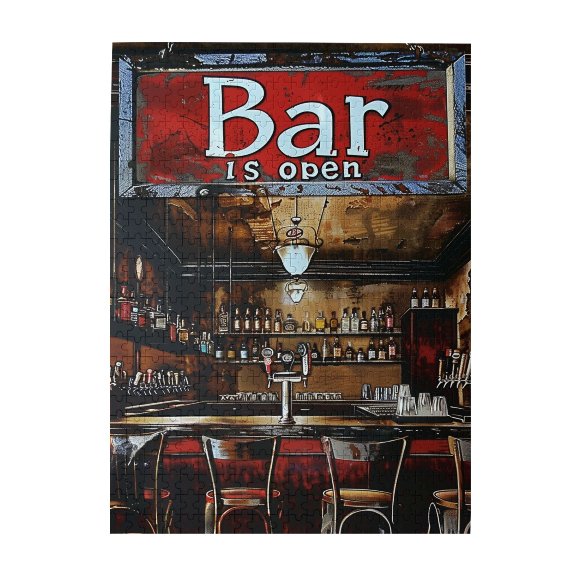500 pcs Retro Bar 'Bar Is Open' Slogan Puzzles For Adults 500 Pieces ...