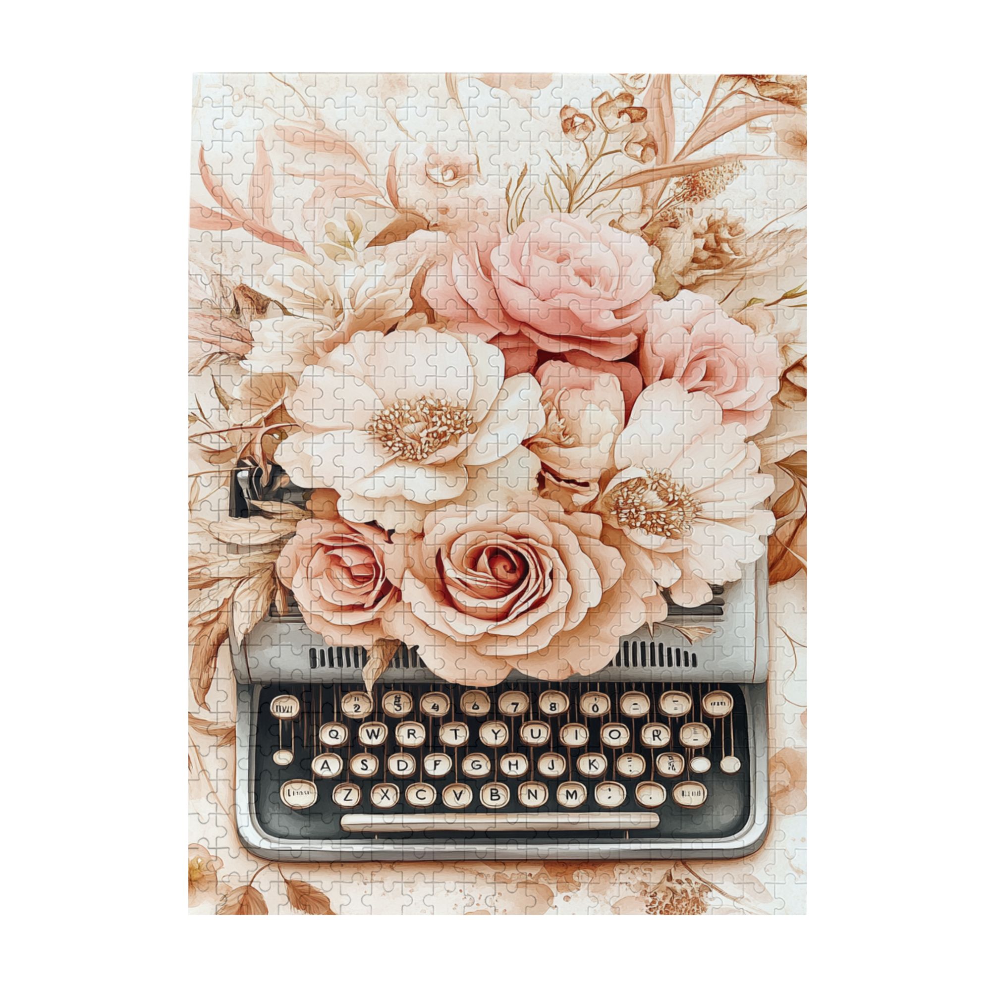 500 pcs Retro Pink Flower typewriter jigsaw puzzles 500 pieces ...