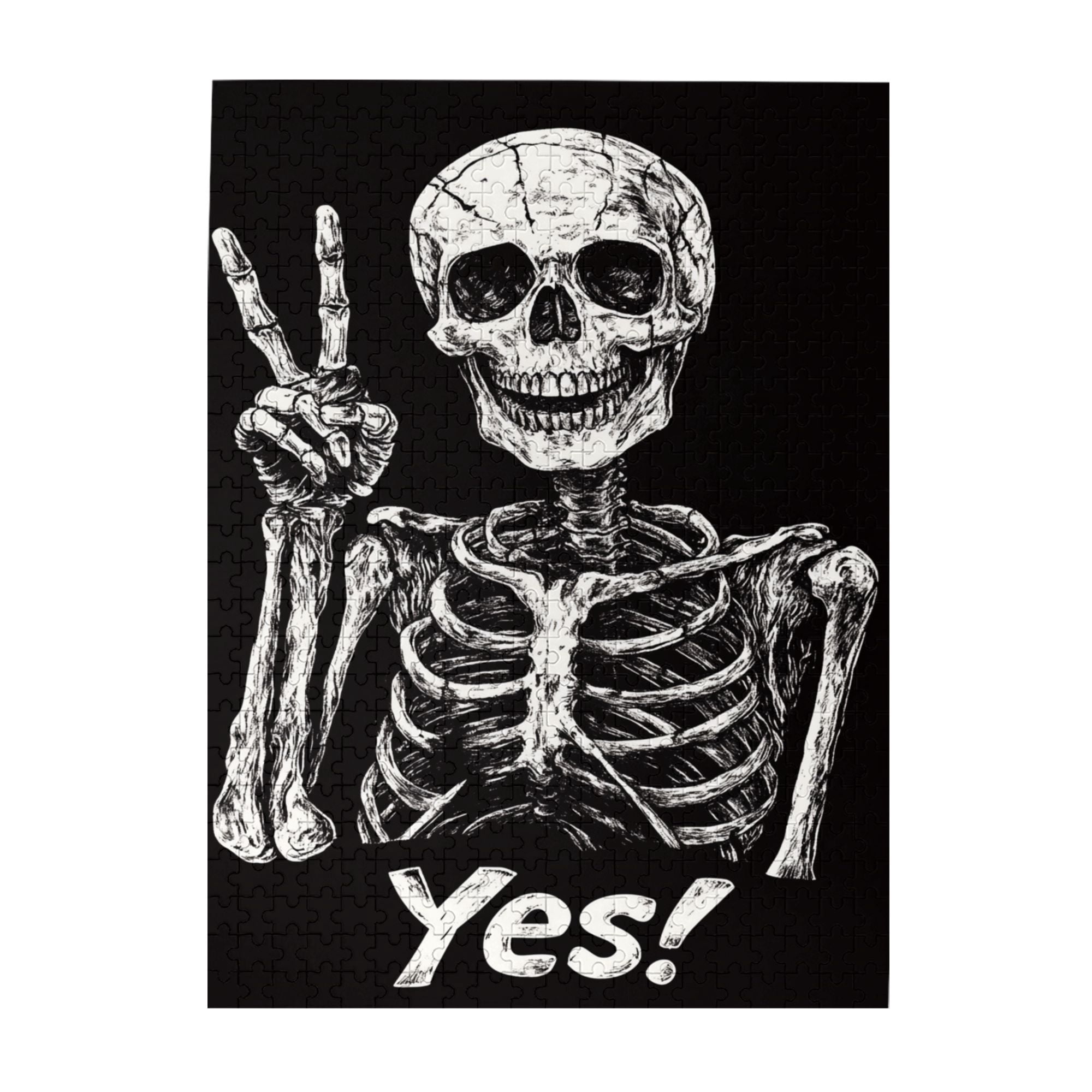 500 pcs Skeleton Gesturing Yes ! Slogan Wooden Puzzles 500 Piece ...