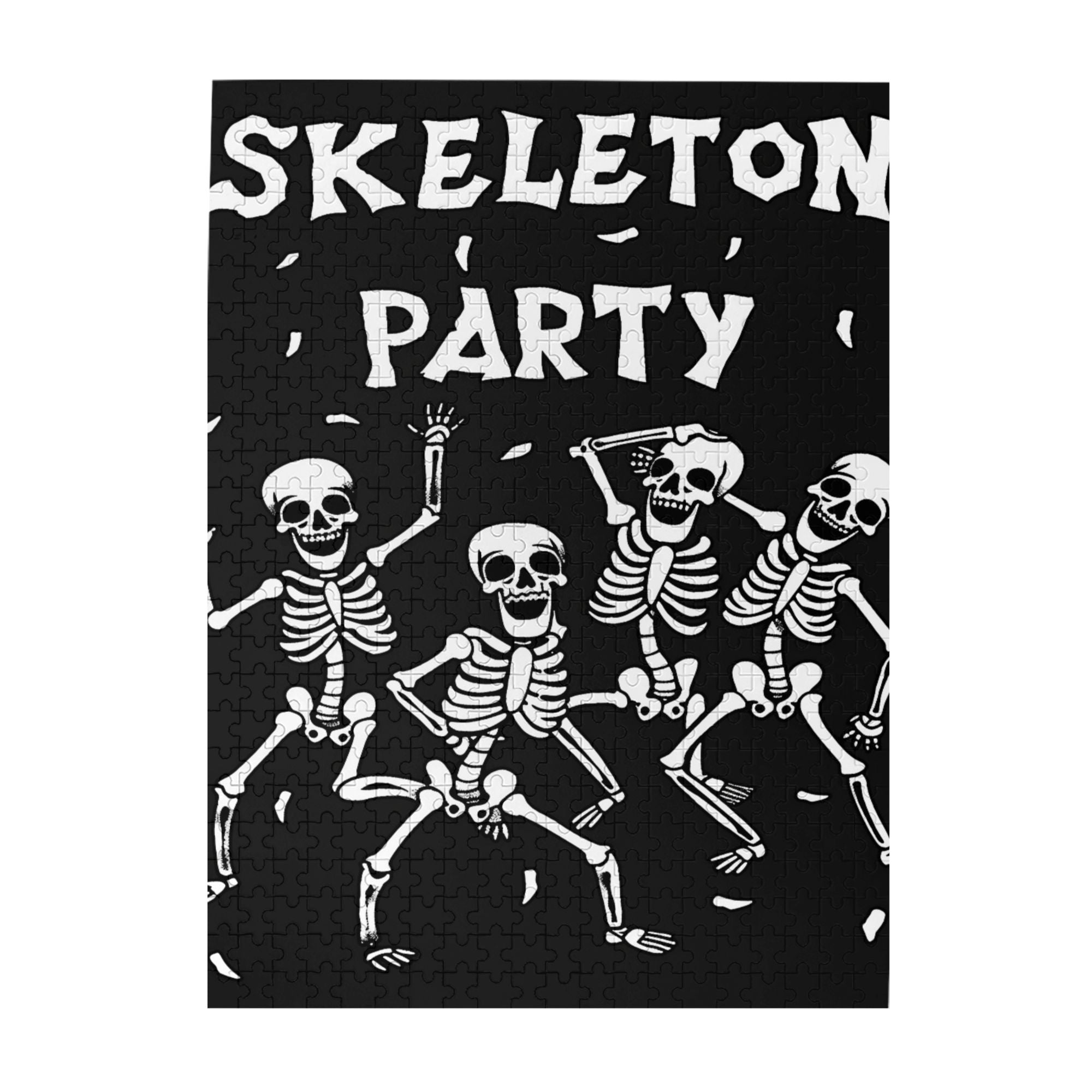500 pcs Skeleton Party Slogan Dancing Skull 500 Piece Wooden Puzzles ...