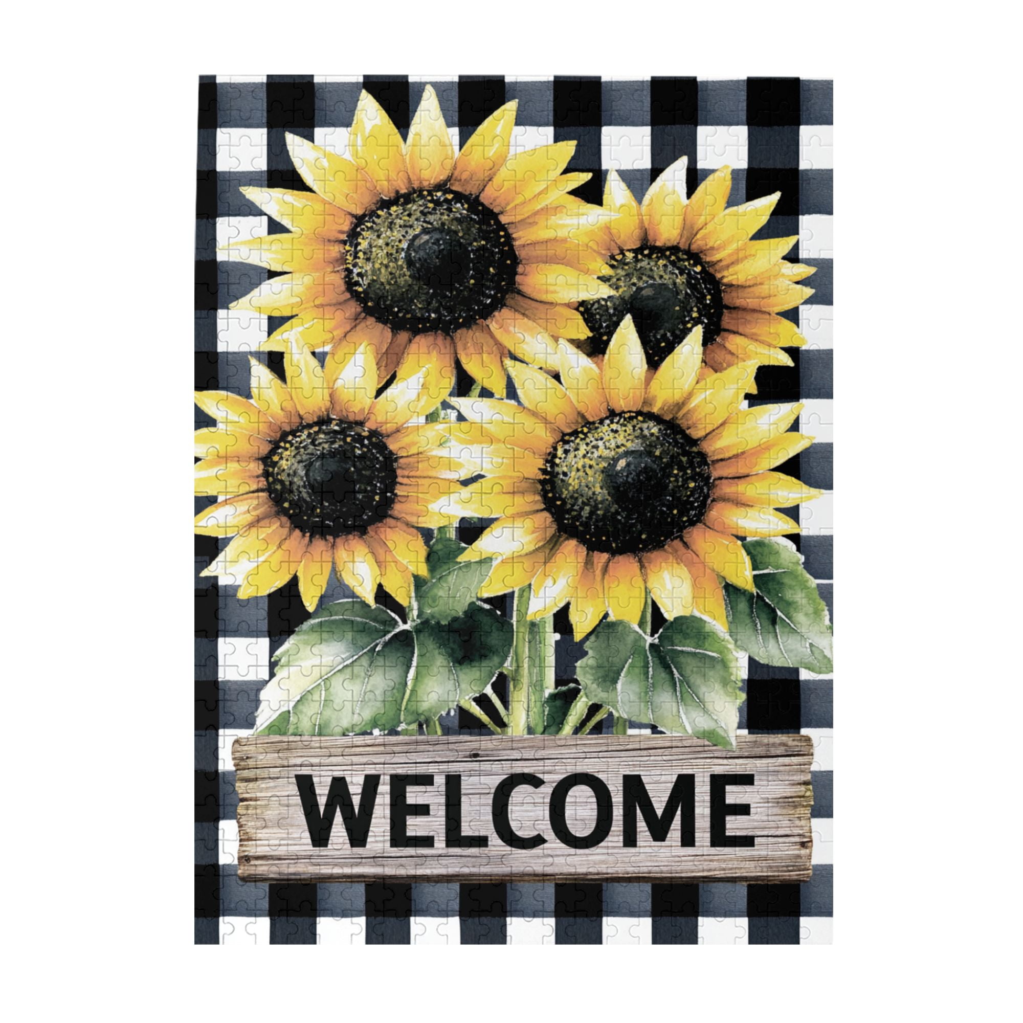 500 pcs Sunflower Welcome Slogan 500 Piece Puzzle For Adults,Stunningly ...