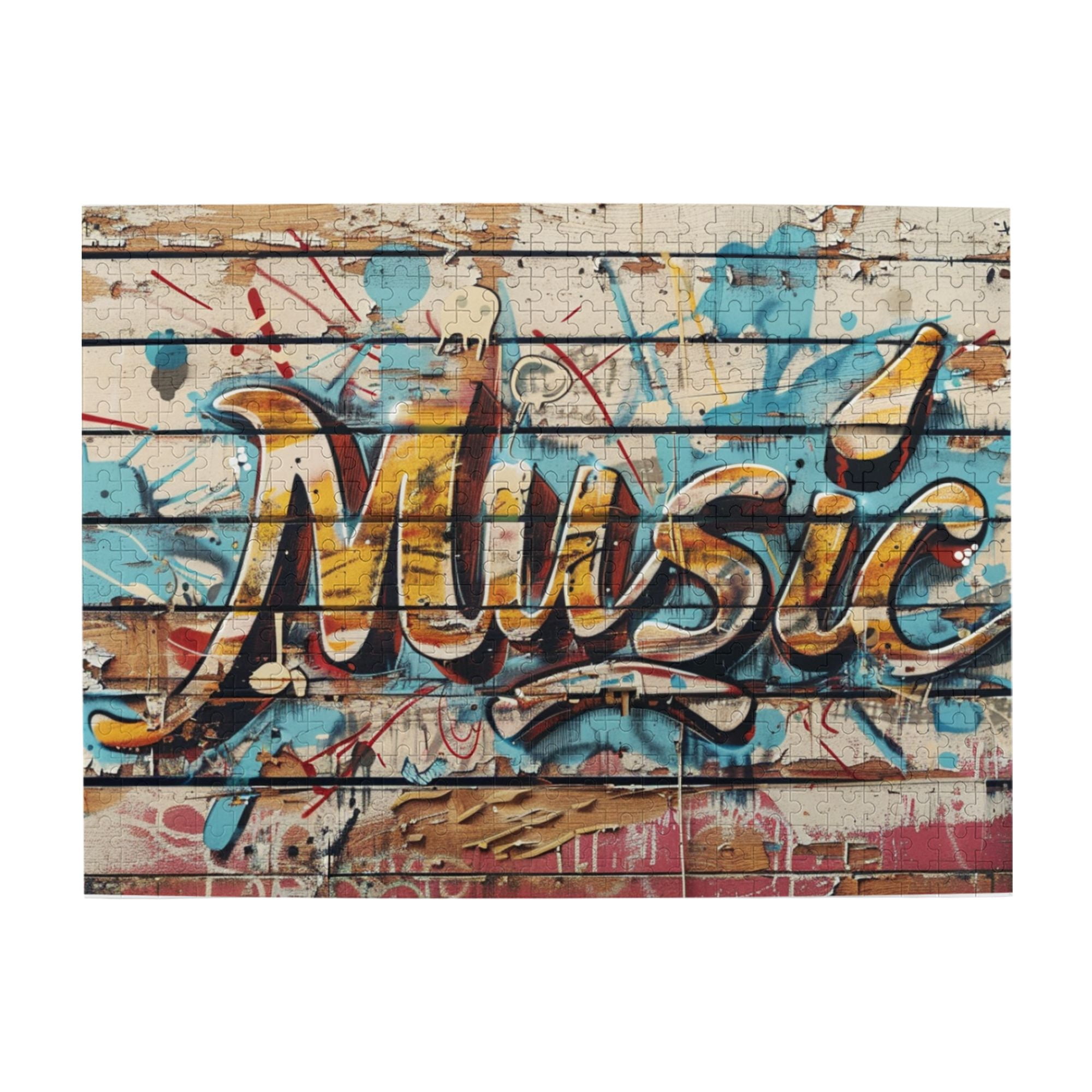 500 pcs graffiti music Slogan Wooden Puzzles 500 Piece,Unique and ...