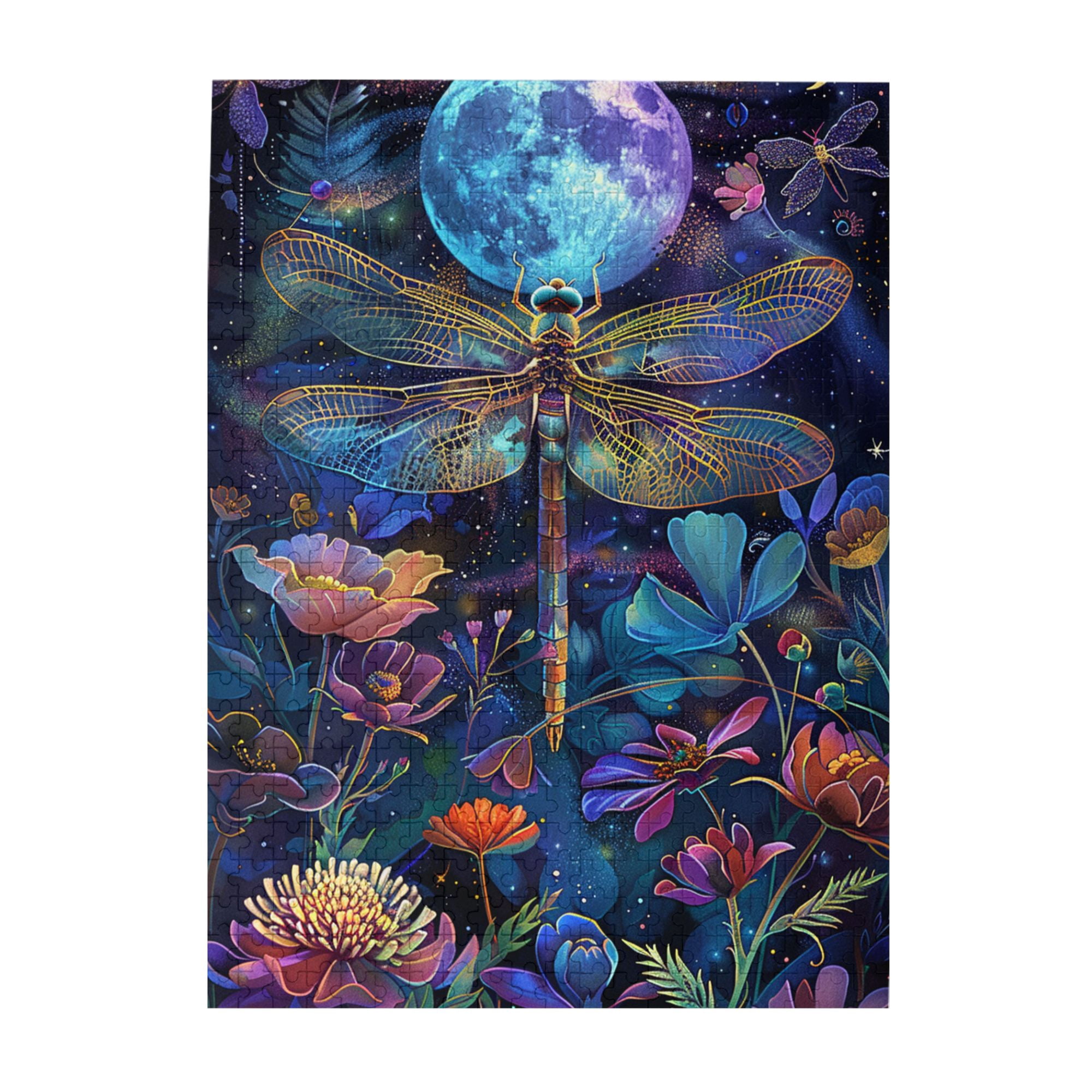 500 pcs moonlit night Dragonflies & Flower 500 piece puzzle for adults ...