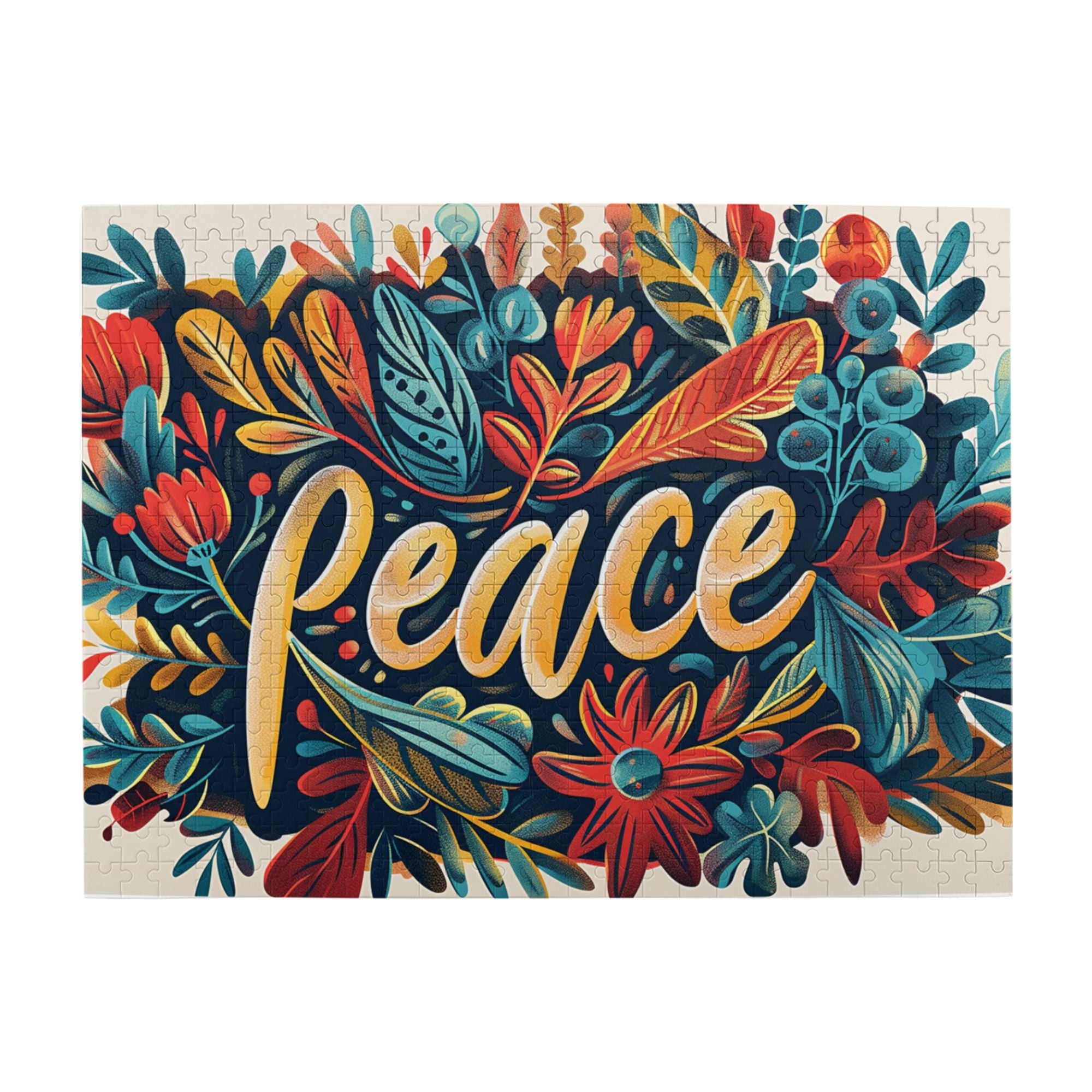 500 pcs 500 piece puzzles for adults Peace Slogan Colorful Flower ...