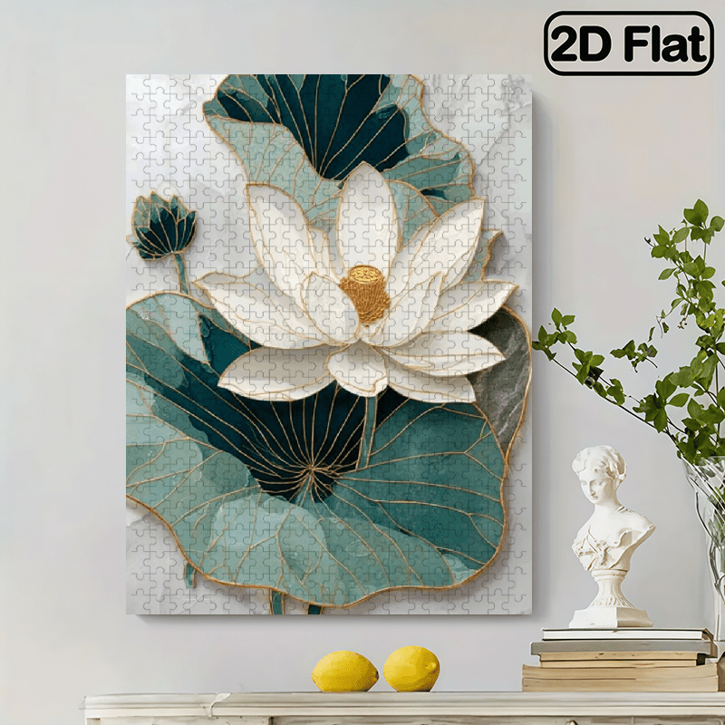 500 pcs puzzle The Graceful White Lotus Blossoms Amidst The Lotus ...