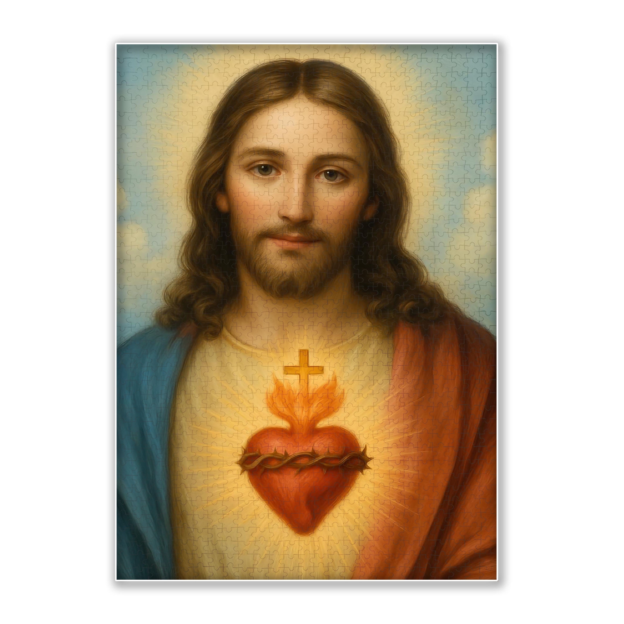 500-piece The Fiery Heart of Jesus Christ Adult Wooden Puzzle ...