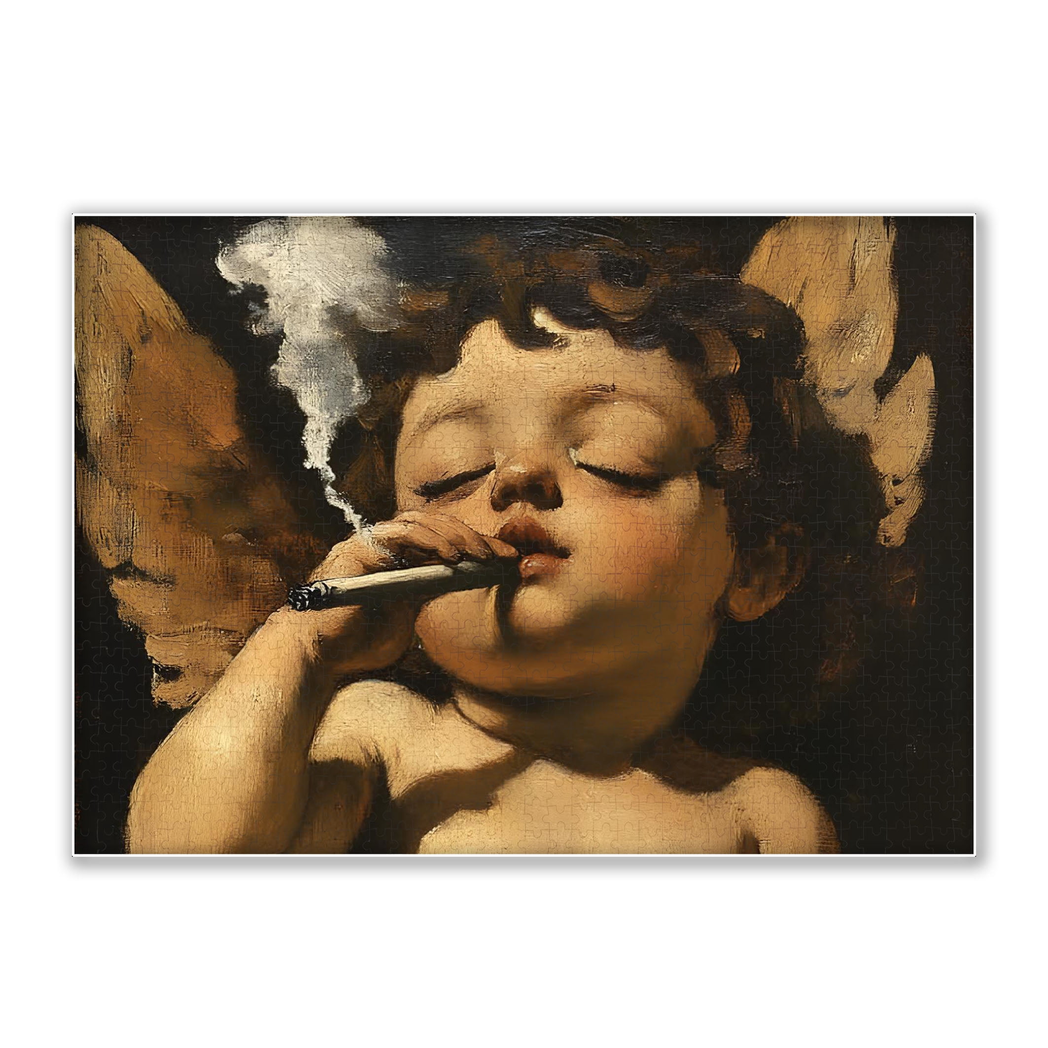500-piece Little Angel's Rebellion - Cupid Smoking Adult Wooden Puzzle ...