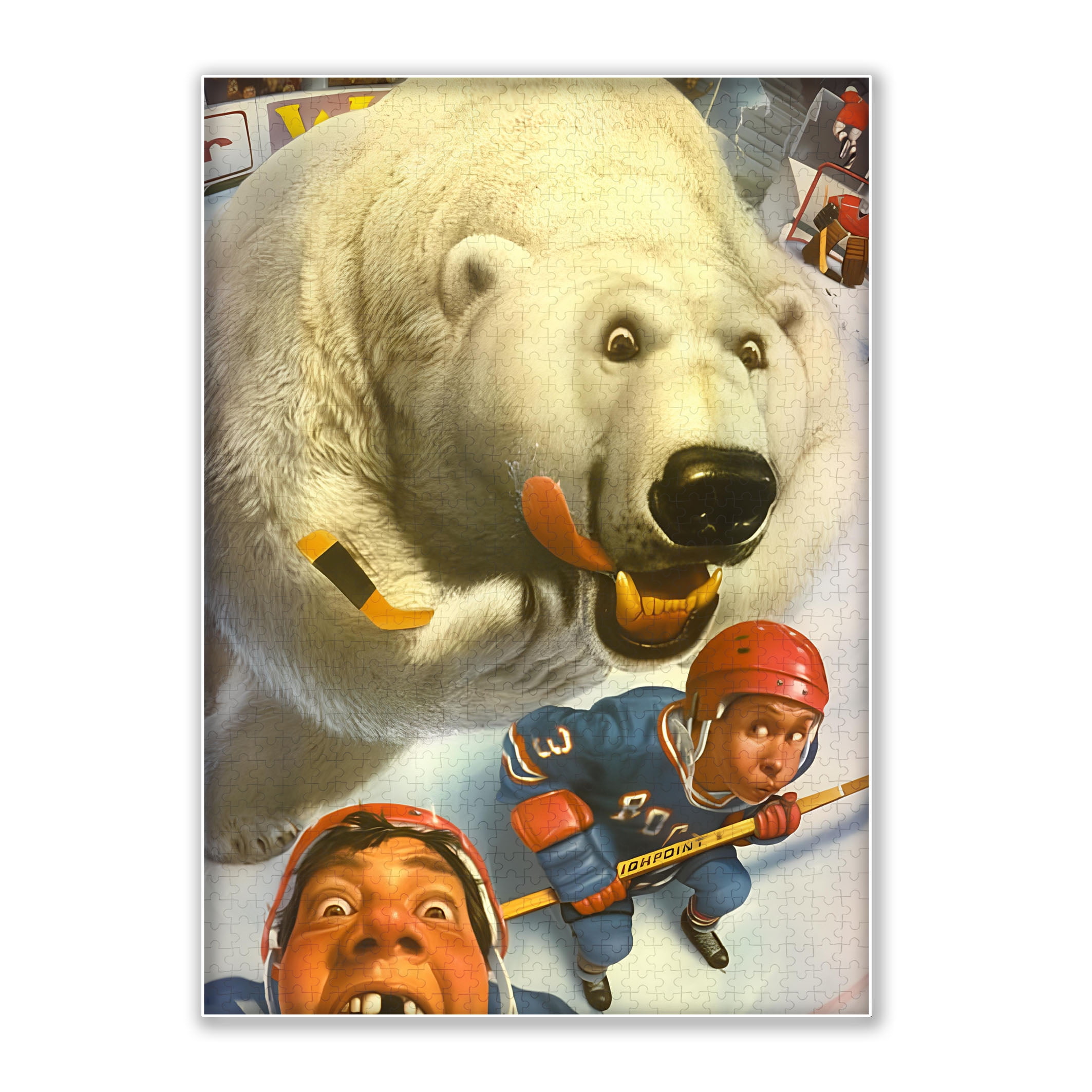 500-piece Polar bear raids ice hockey arena Adult Wooden Puzzle, intellectual challenge, stress ...
