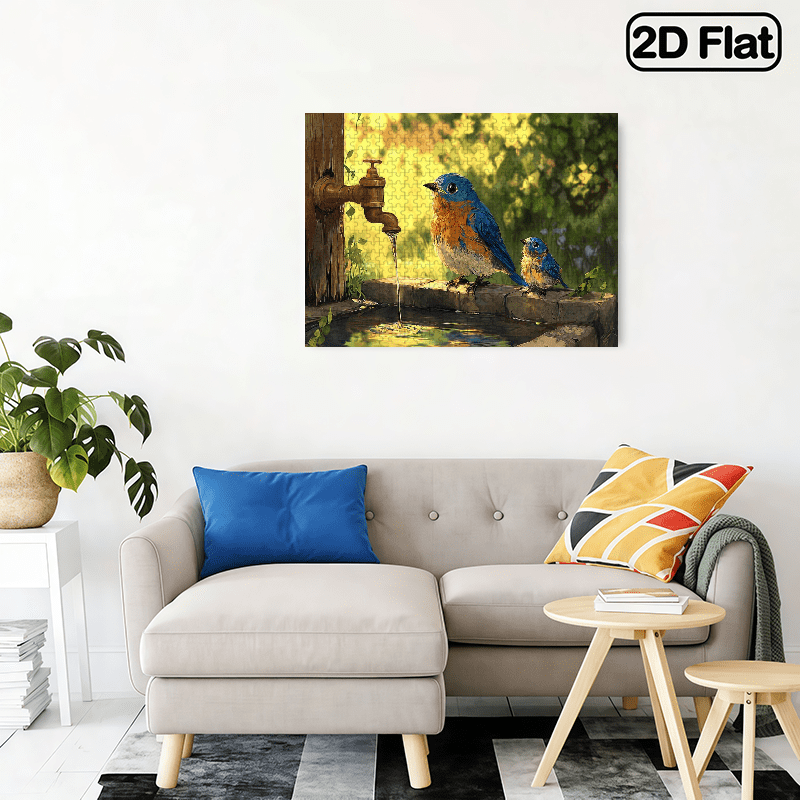 500-piece horizontal paper jigsaw puzzle - Warm forest birds, size 20.5 ...