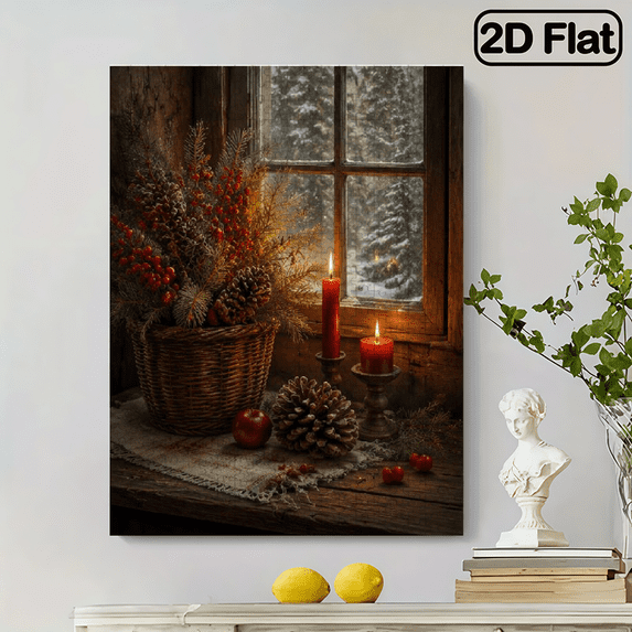 500-piece vertical paper jigsaw puzzle - Candlelight on the windowsill ...