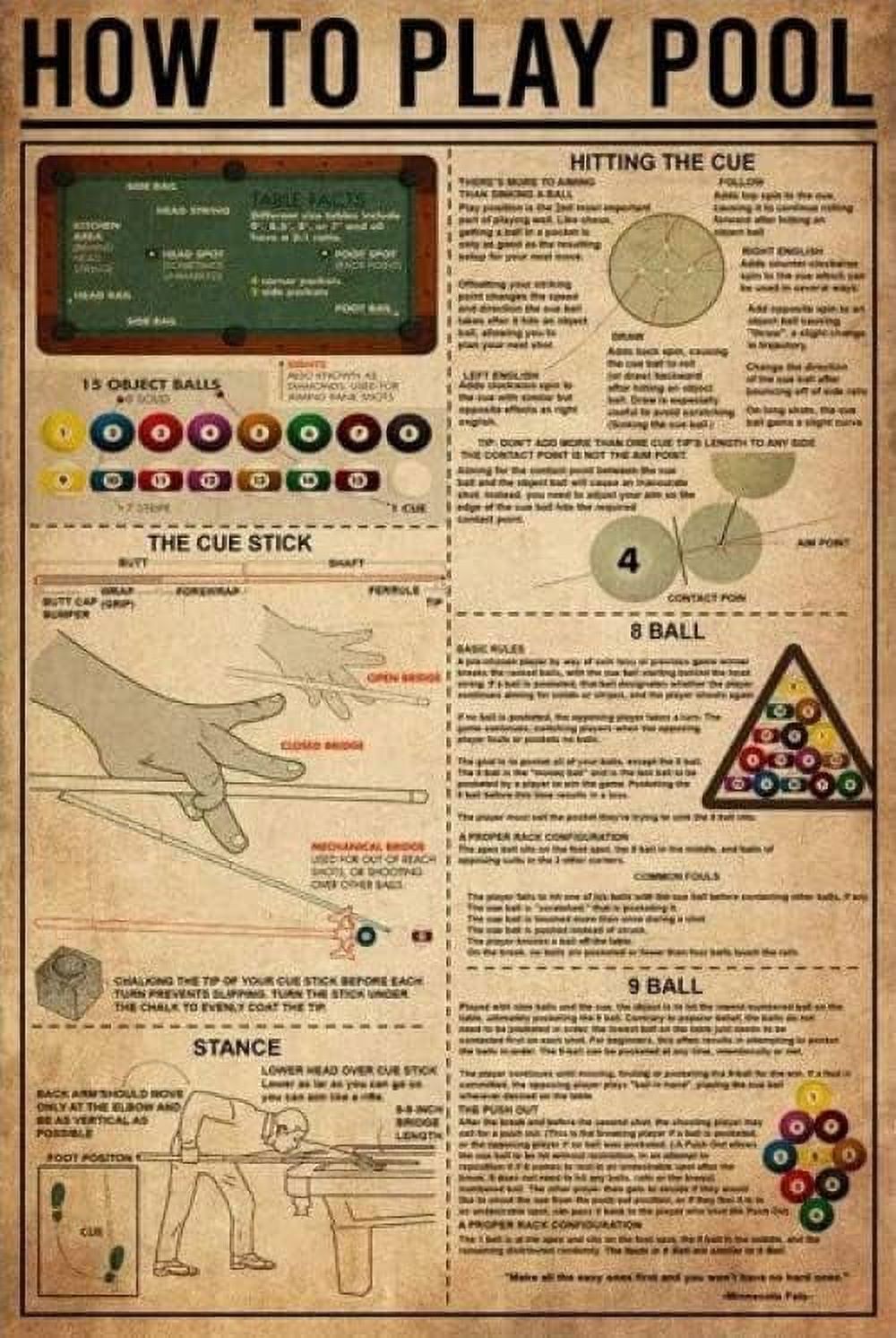 500 pieces How to Play Pool Billiards Wooden Jigsaw Puzzle for Adults ...