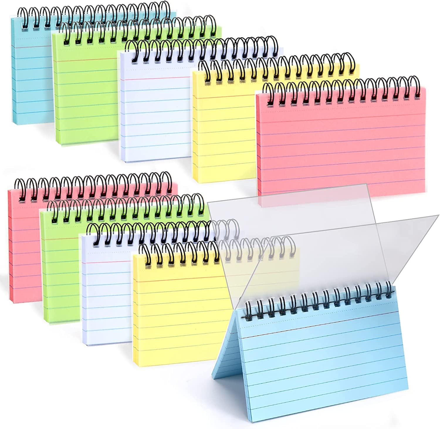 500 pieces Index Cards, 10 Pads Ruled Notecards with Protective Covers ...