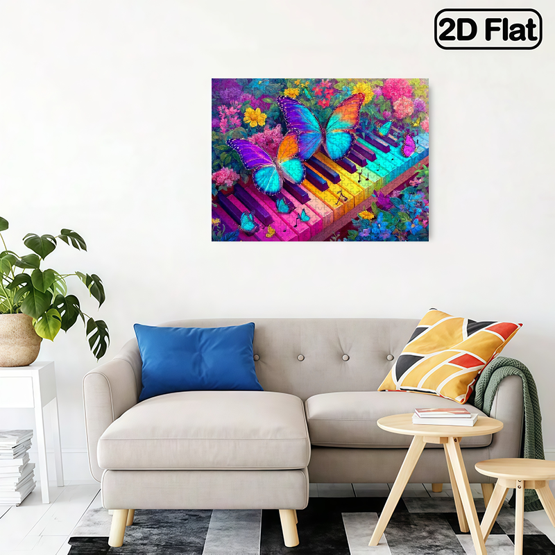 500 pieces Paper Jigsaw Puzzle 14.9x20.4in Colorful Butterfly Piano for ...